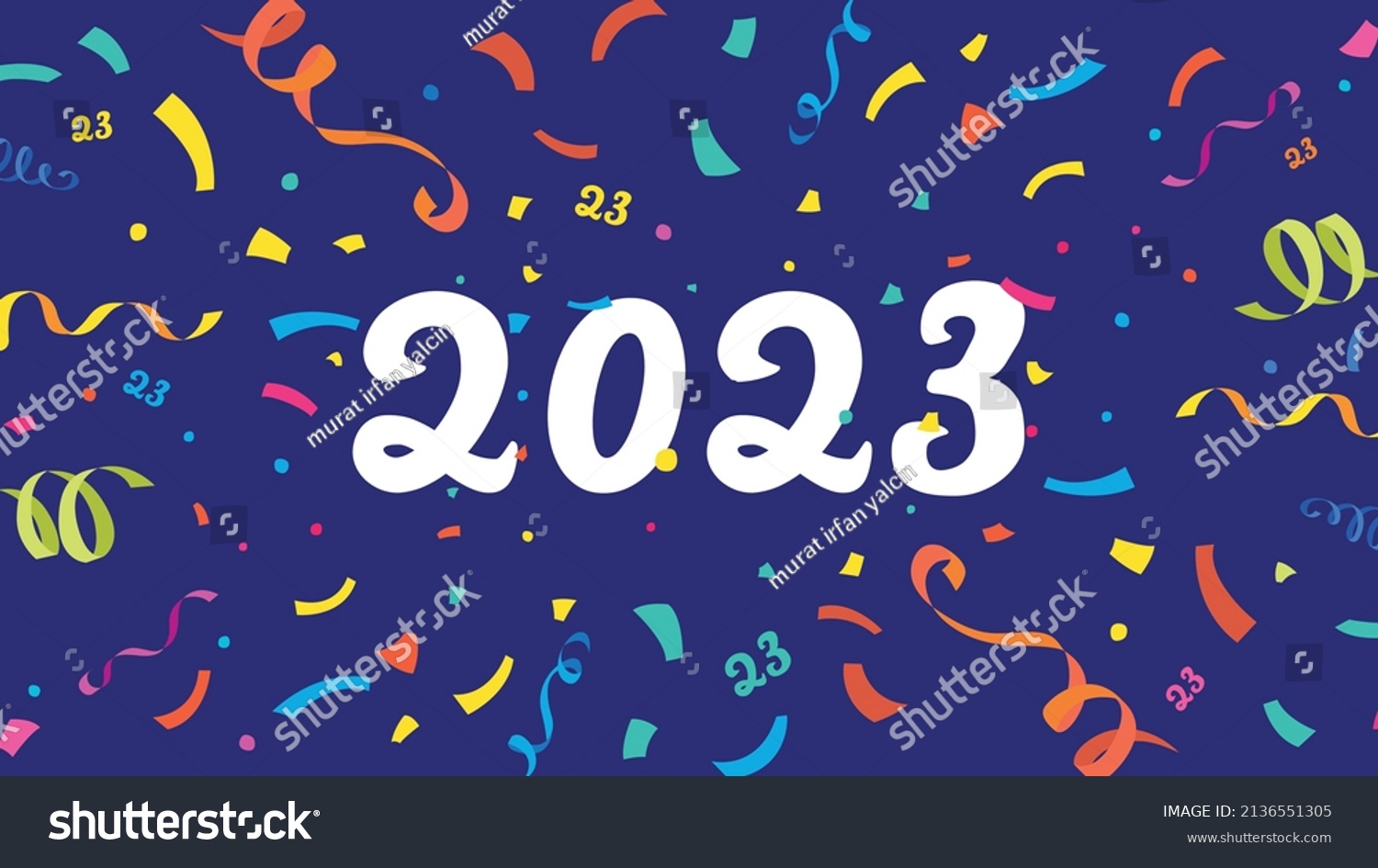 2023 Letter Confetti Vector Design: vetor stock (livre de direitos ...