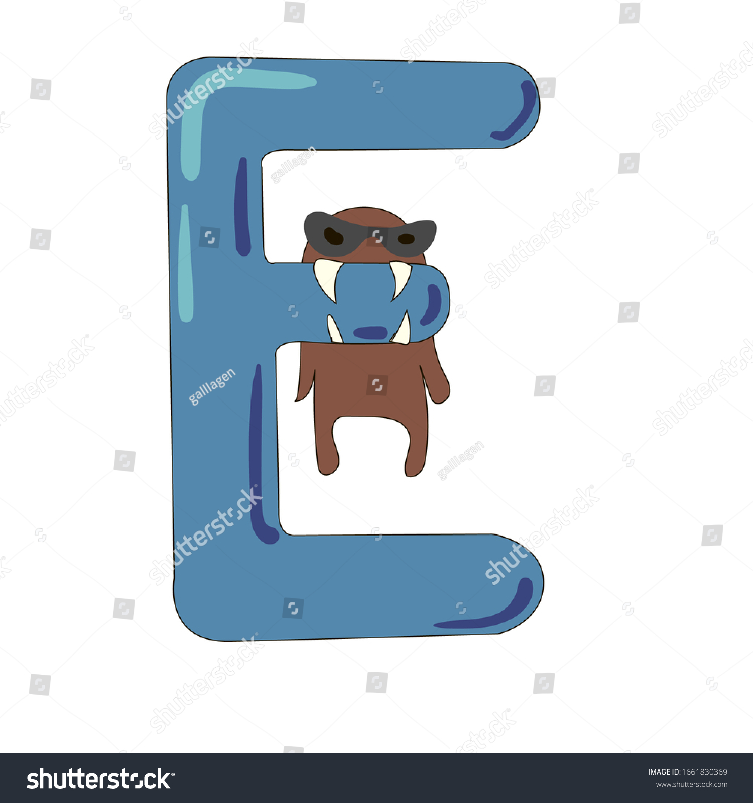 Letter E Monster Alphabet Element Stock Vector (Royalty Free) 1661830369