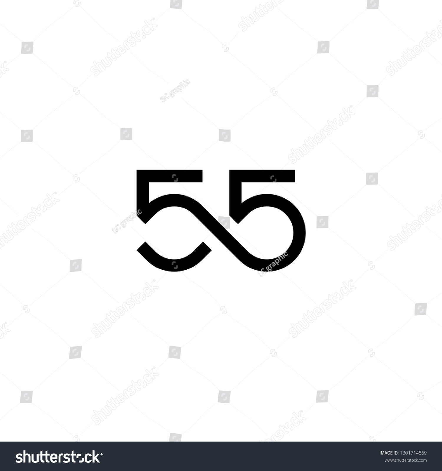 55 Letter Logo Vector Icon Illustration Stock Vector (Royalty Free ...