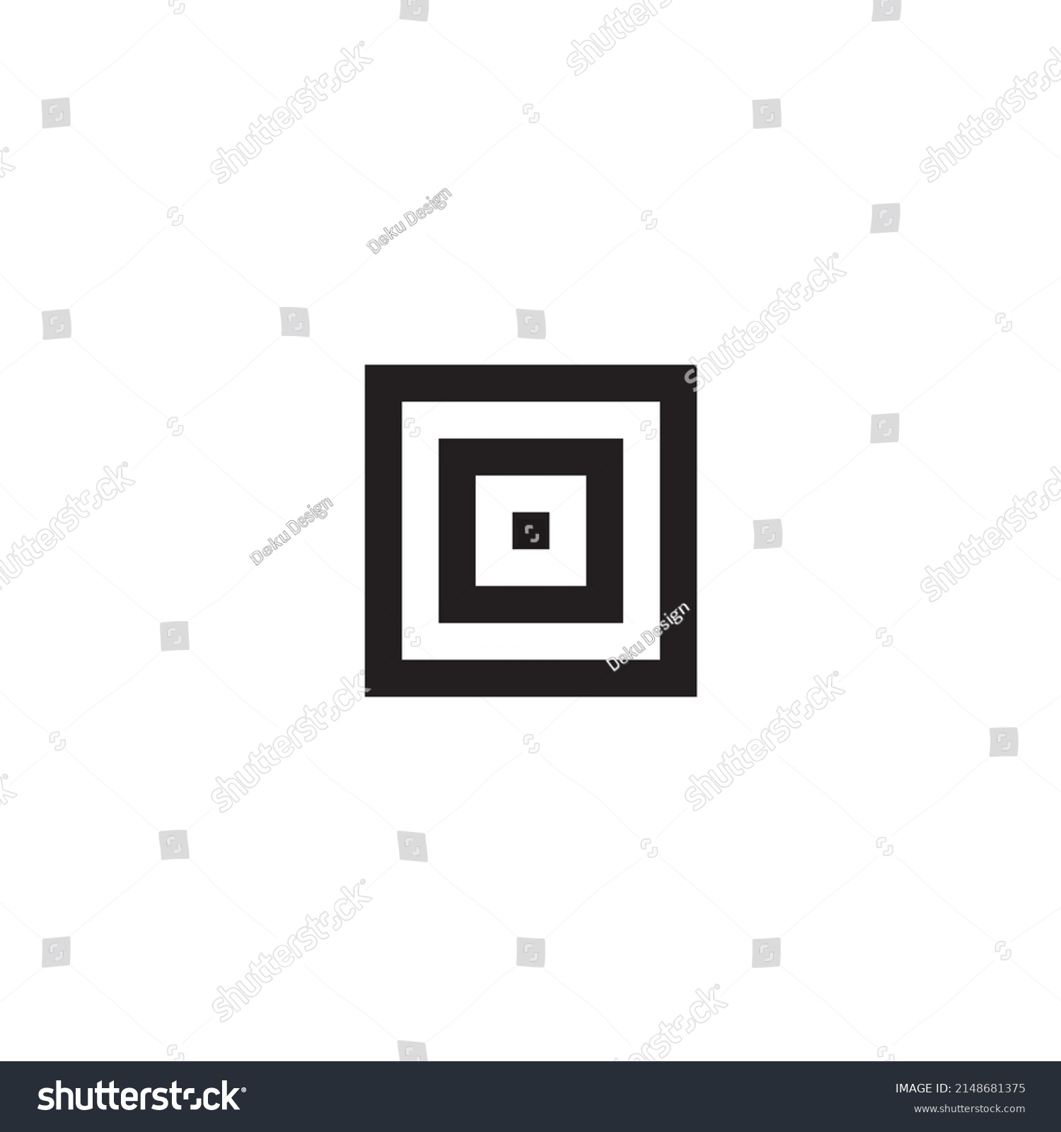 Letter O Square Double Symbol Simple Stock Vector (Royalty Free ...