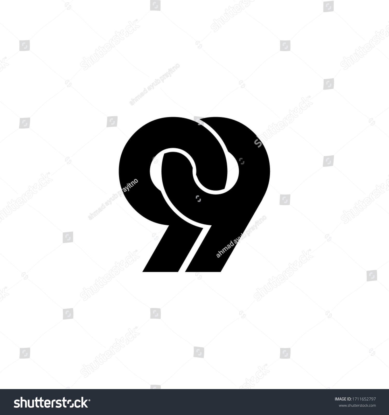 99 Letter Original Monogram Logo Design Stock Vector (Royalty Free ...