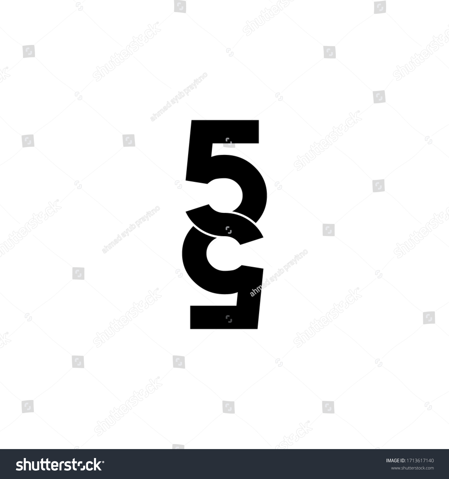 55 Letter Original Monogram Logo Design Stock Vector (Royalty Free ...
