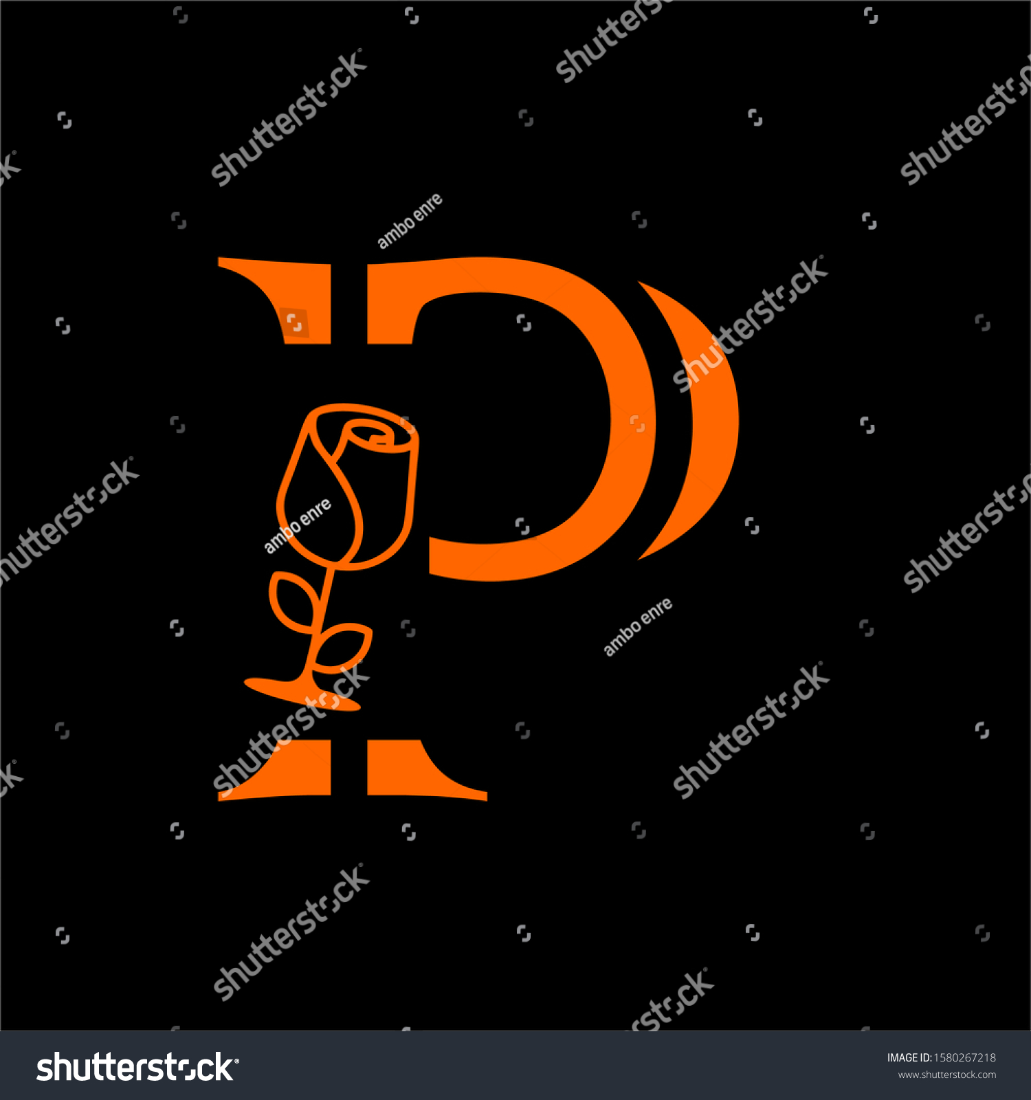 Letter P Rose Logo Vector Template Stock Vector (Royalty Free ...