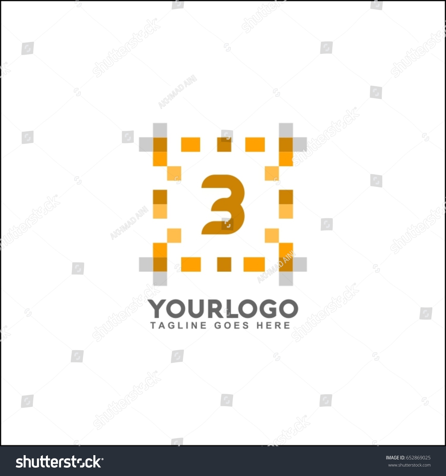 3 Letter Pixel Tech Logo Vector: vector de stock (libre de regalías ...