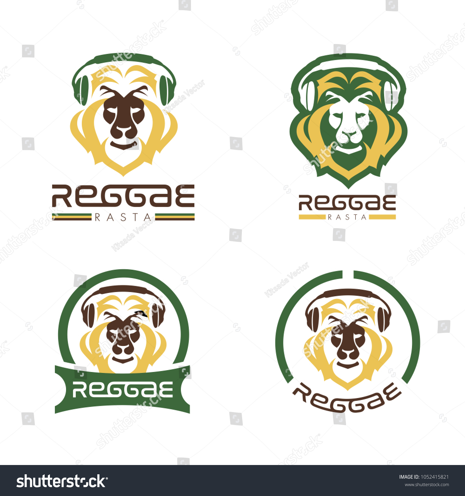 Lion Reggae Rasta Vector Logo Designs Stock Vector (Royalty Free ...