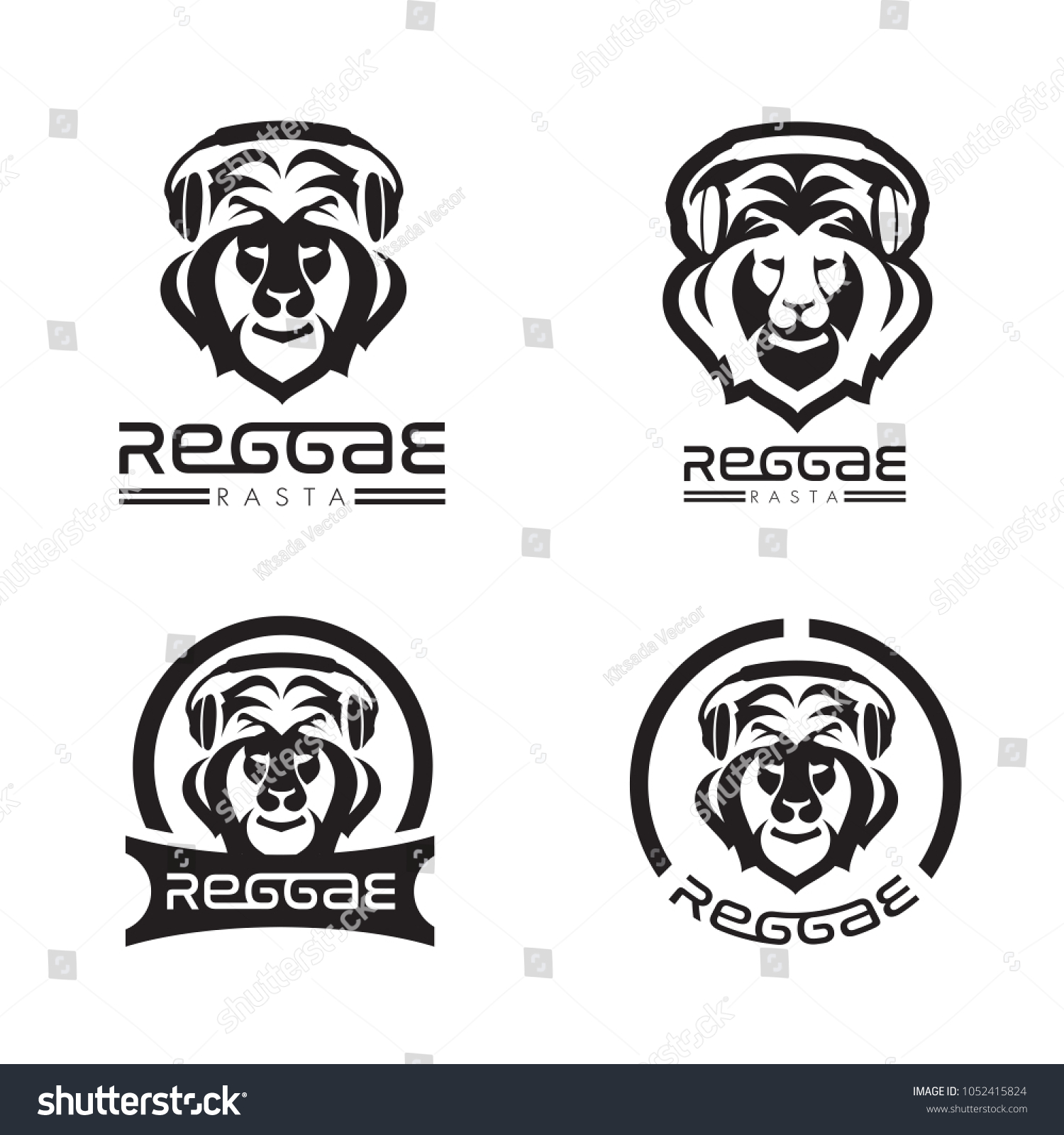 Lion Reggae Rasta Vector Logo Designs Stock Vector (Royalty Free ...