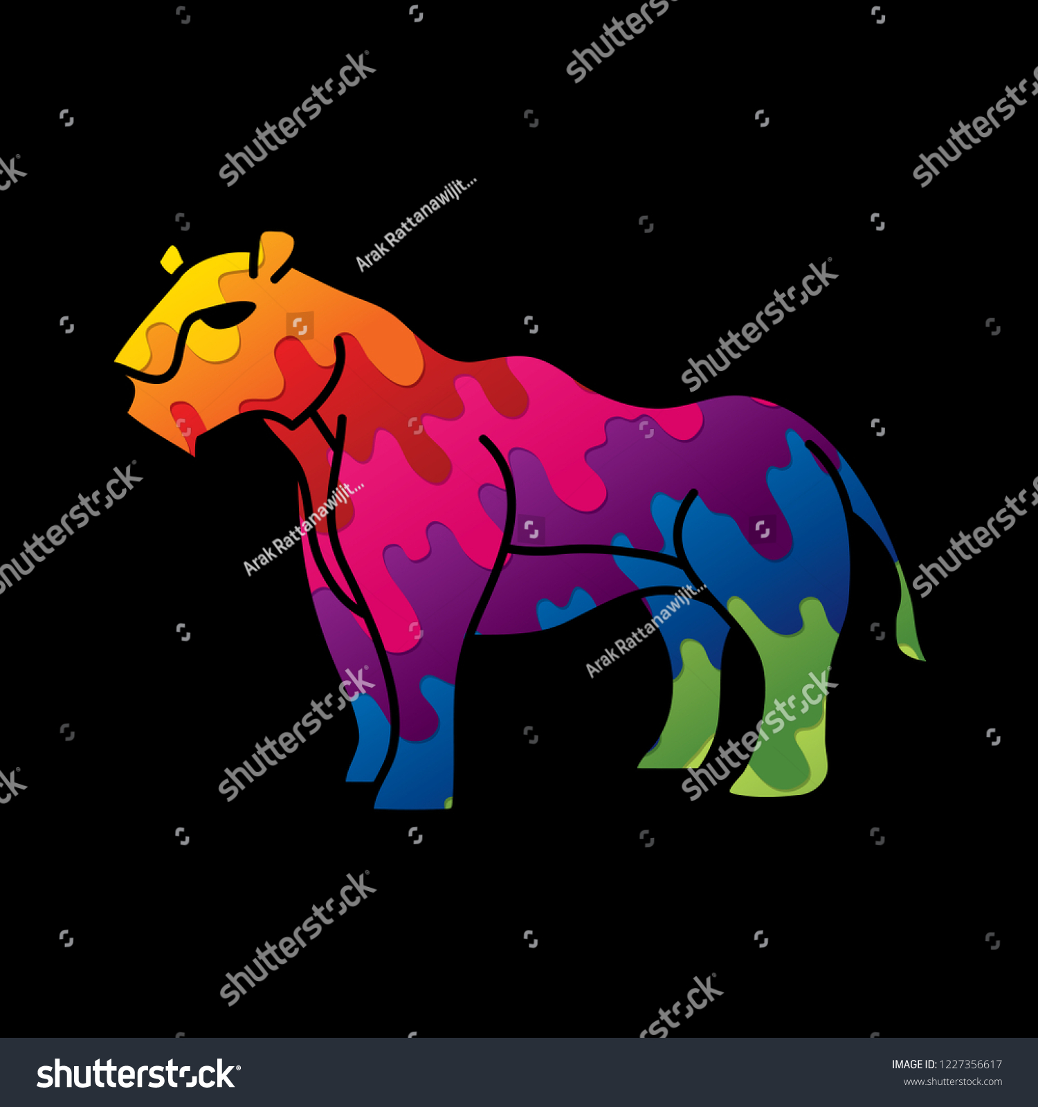 Lioness Graphic Vector Stock Vector (Royalty Free) 1227356617 ...
