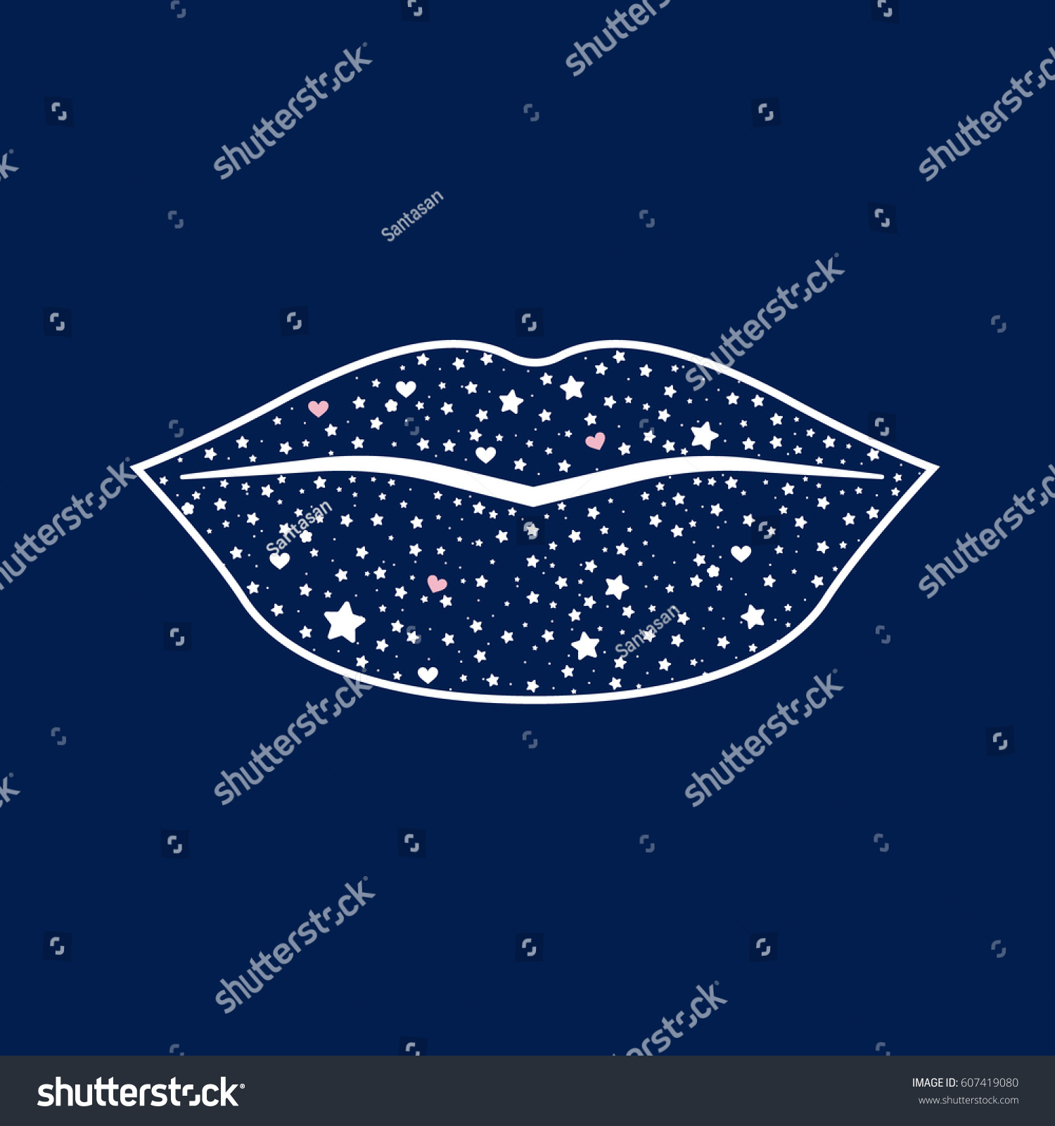 Lips Stars Conceptual Idea Stock Vector (Royalty Free) 607419080 ...