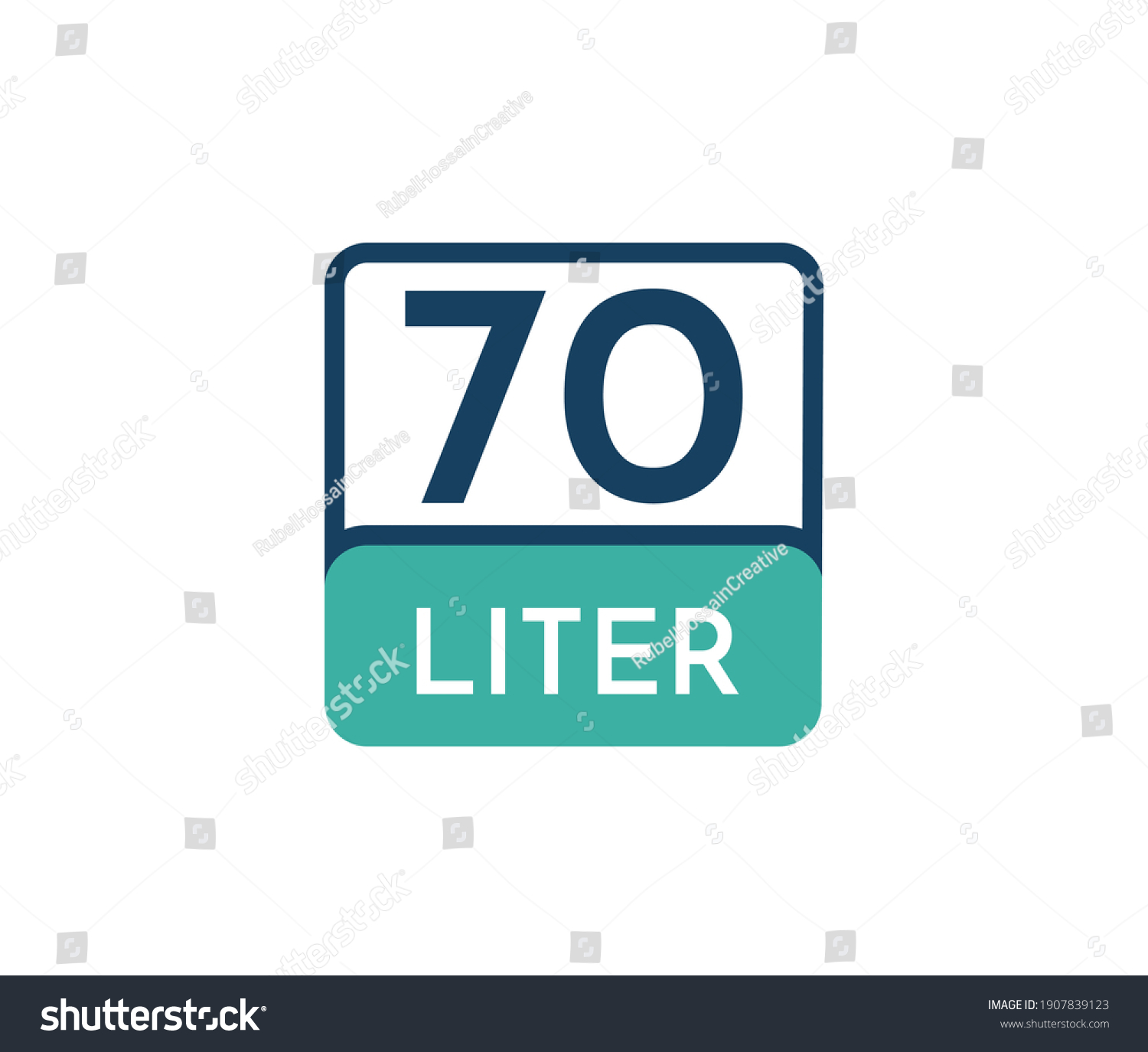 70 Liters Icon Vector Illustration Stock Vector (Royalty Free ...