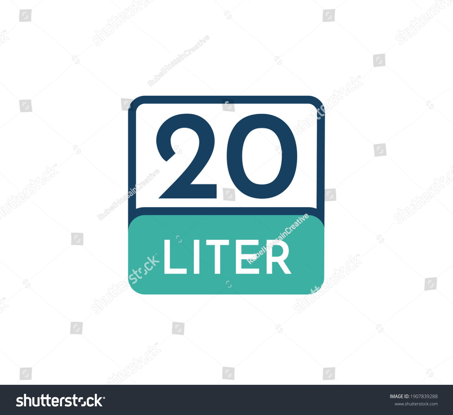 20 Liters Icon Vector Illustration Stock Vector (Royalty Free ...