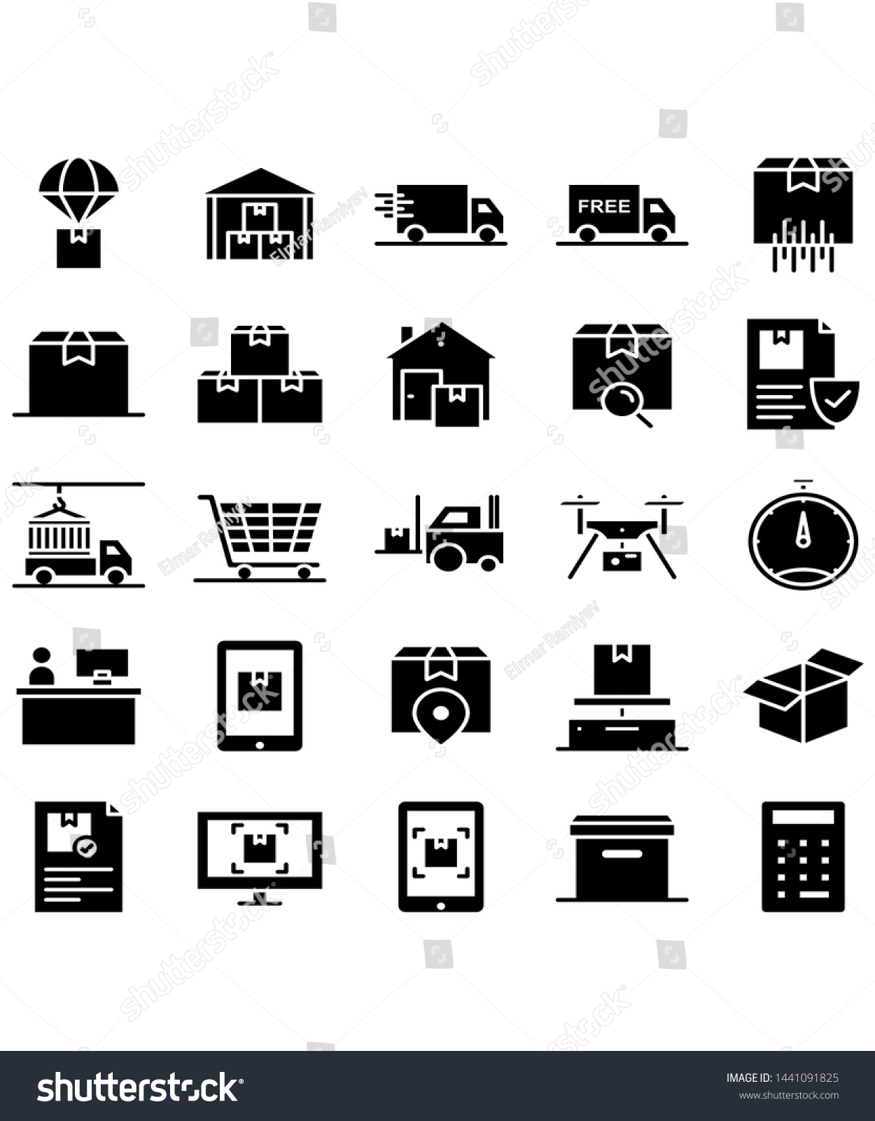 Logistic Icons Vector Symbol Icon Stock Vector (Royalty Free) 1441091825