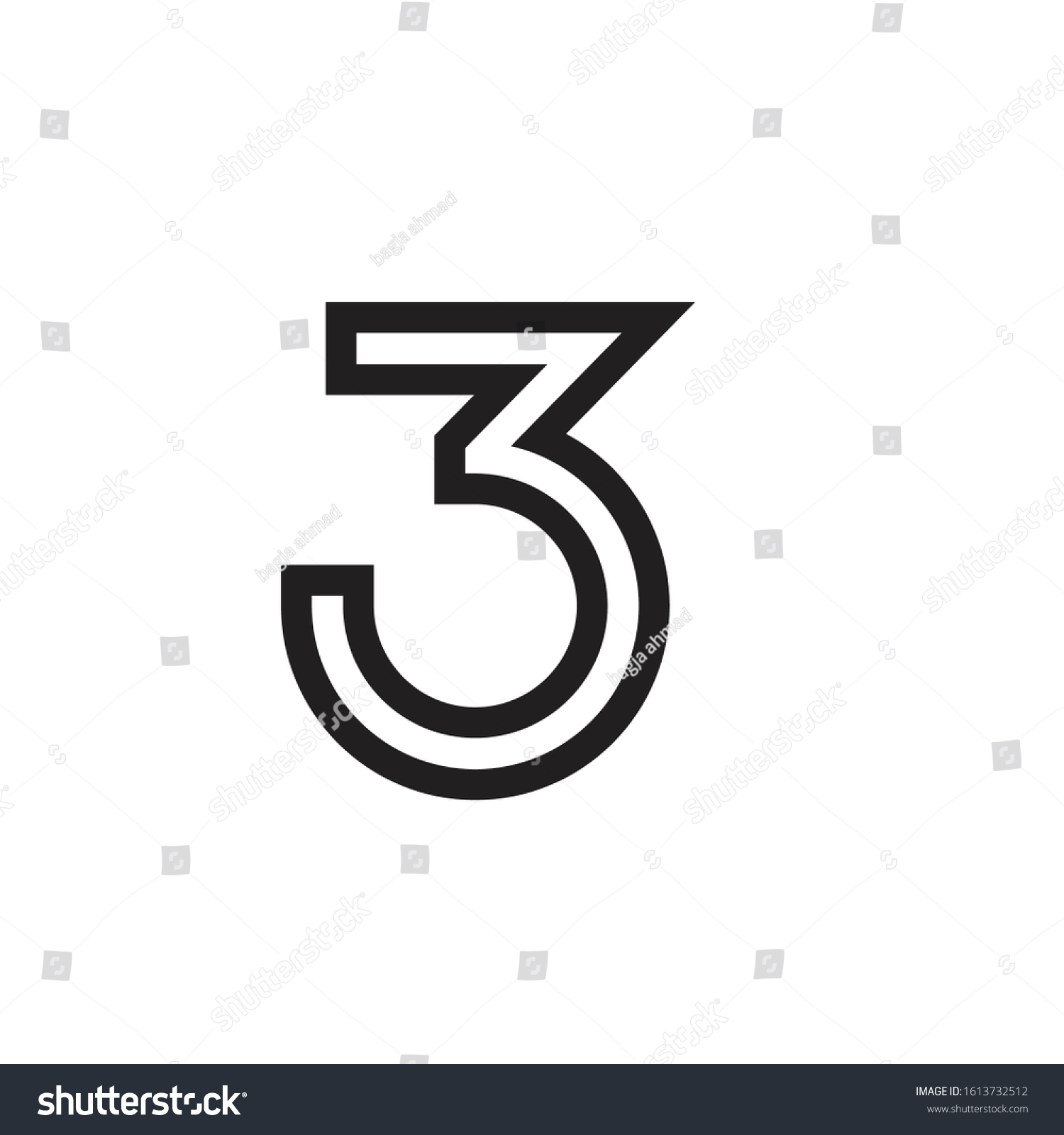 3 Logo Design Simple Modern Template Stock Vector (Royalty Free ...