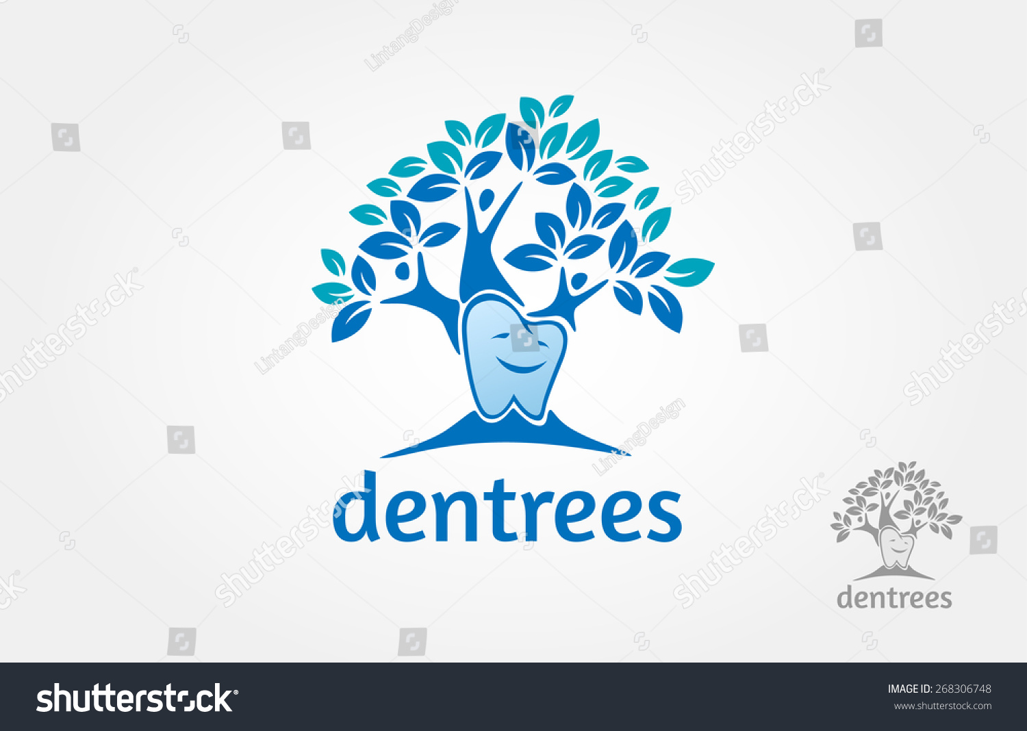 Logo Incorporated Between Teeth Tree Stock Vector (Royalty Free ...