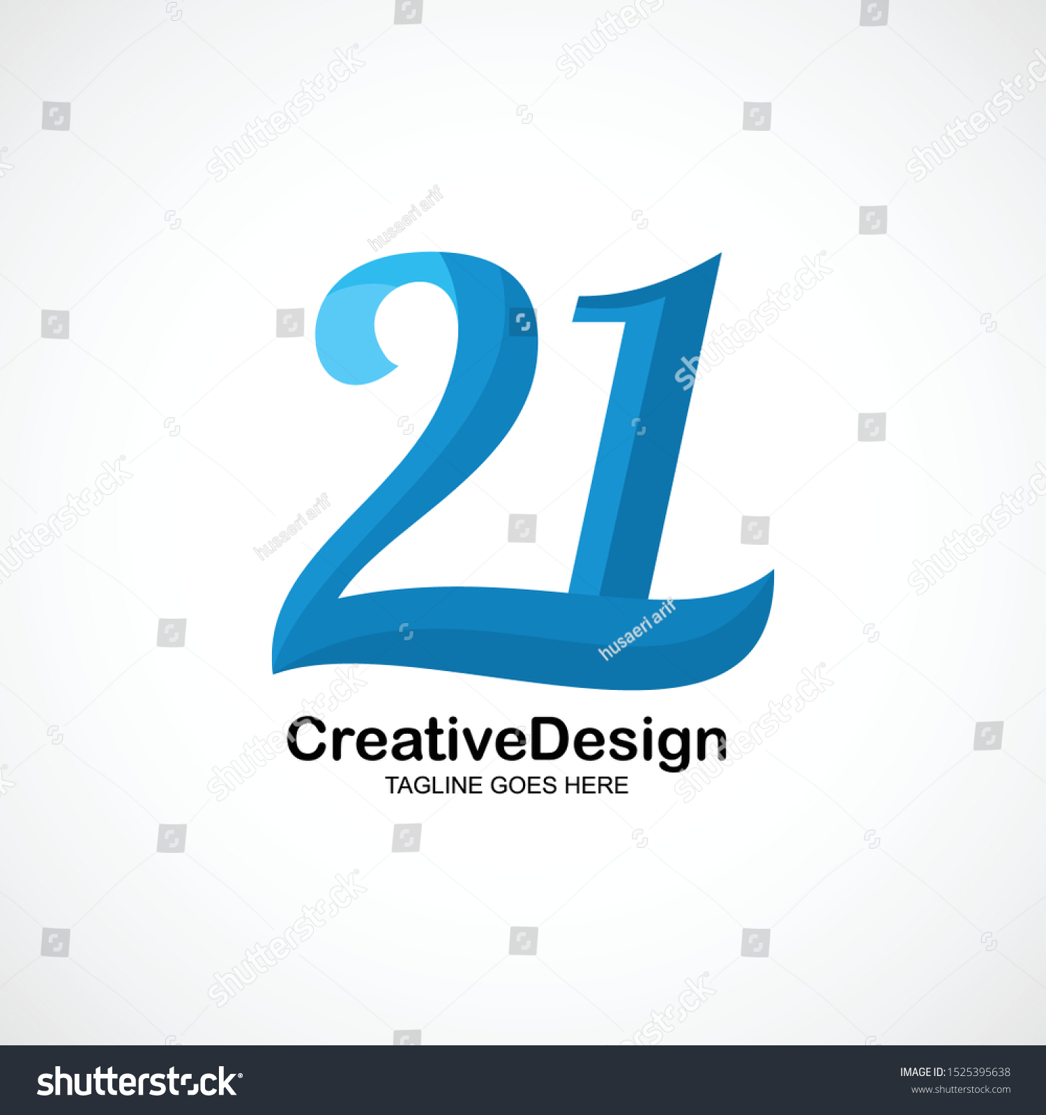 「21 Logo Vector Modern Concept White」のベクター画像素材（ロイヤリティフリー） 1525395638 ...