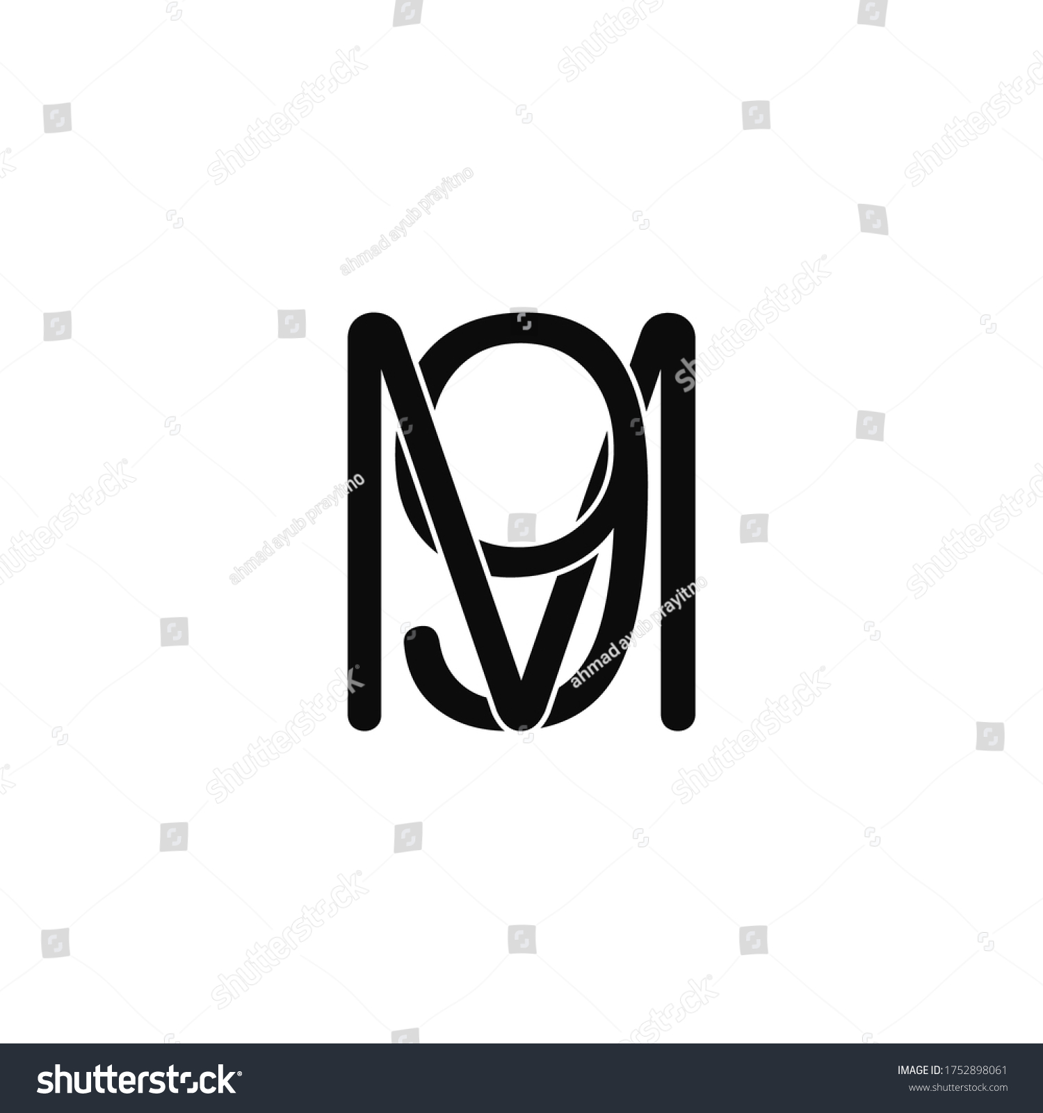9m Letter Original Monogram Logo Design Stock Vector (Royalty Free ...