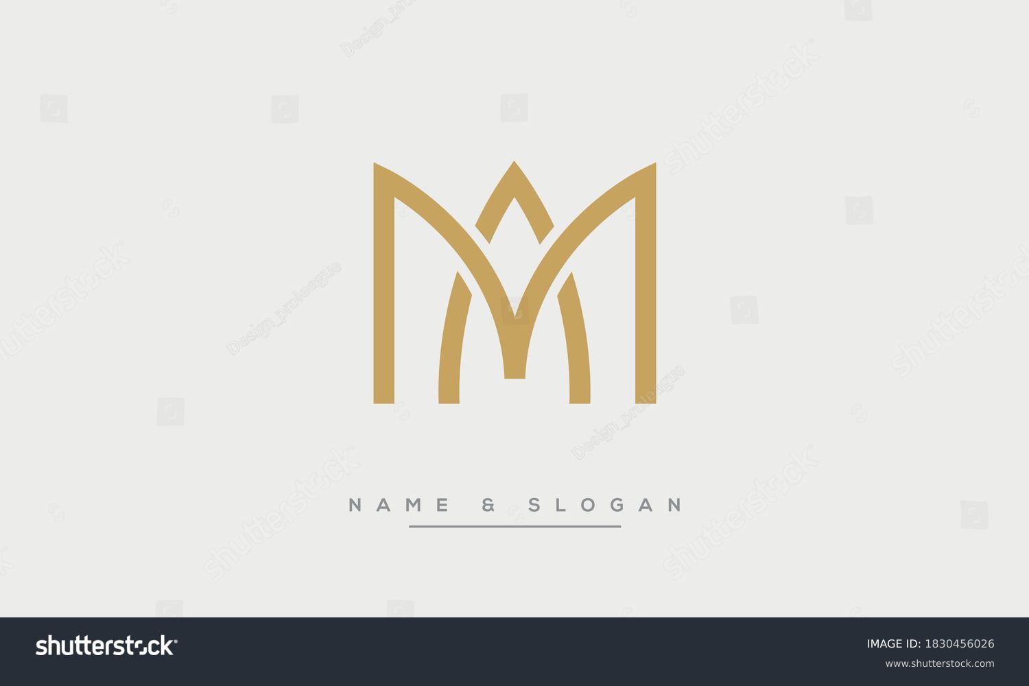 Ma Abstract Letters Logo Monogram Stock Vector (Royalty Free) 1830456026