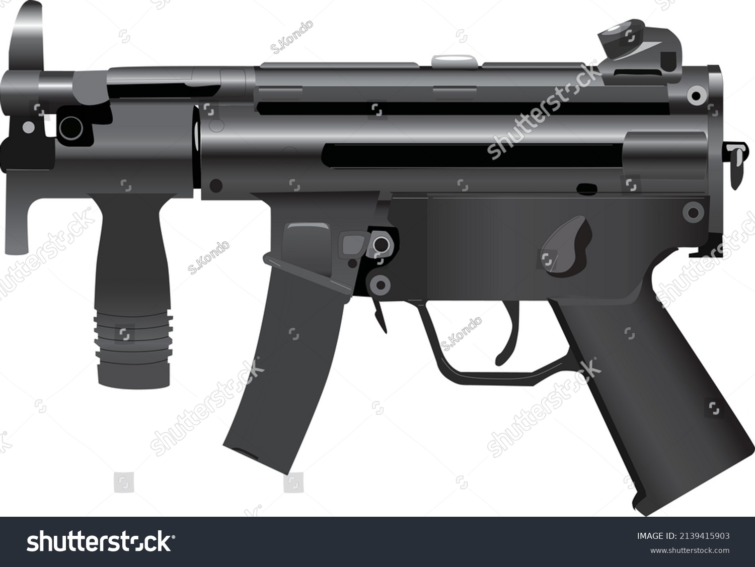 Machine Gun Vector Illustration Mp5 Stock Vector (Royalty Free ...