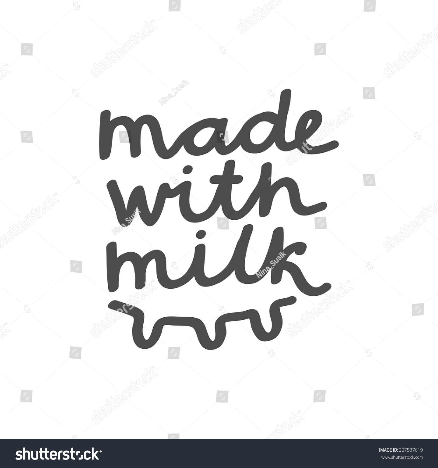 Made Milk Lettering Stock Vector (Royalty Free) 207537619