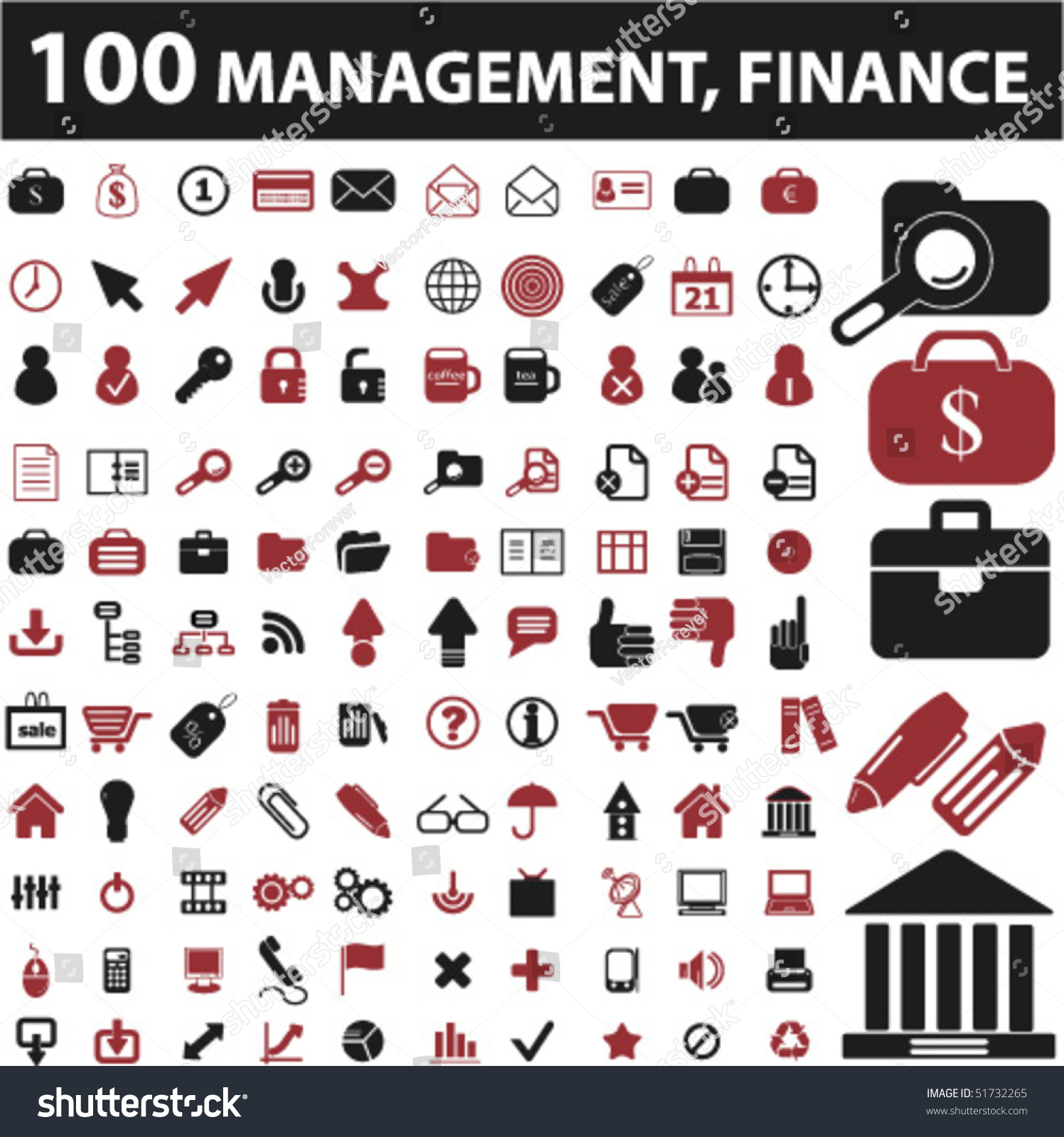 100 Management Finance Signs Vector Stock Vector (Royalty Free) 51732265