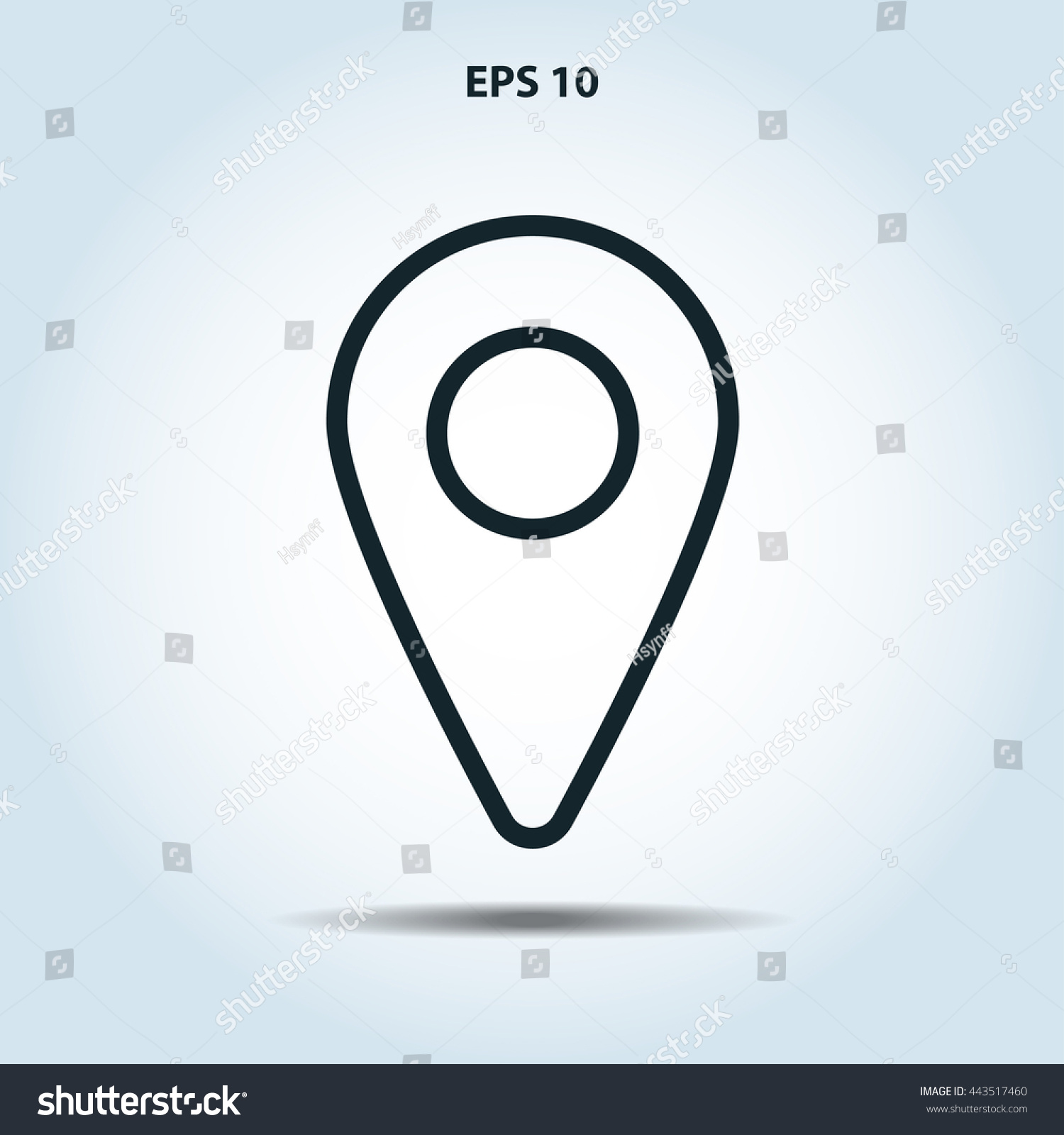 Map Location Pin Line Icon Stock Vector (Royalty Free) 443517460 ...