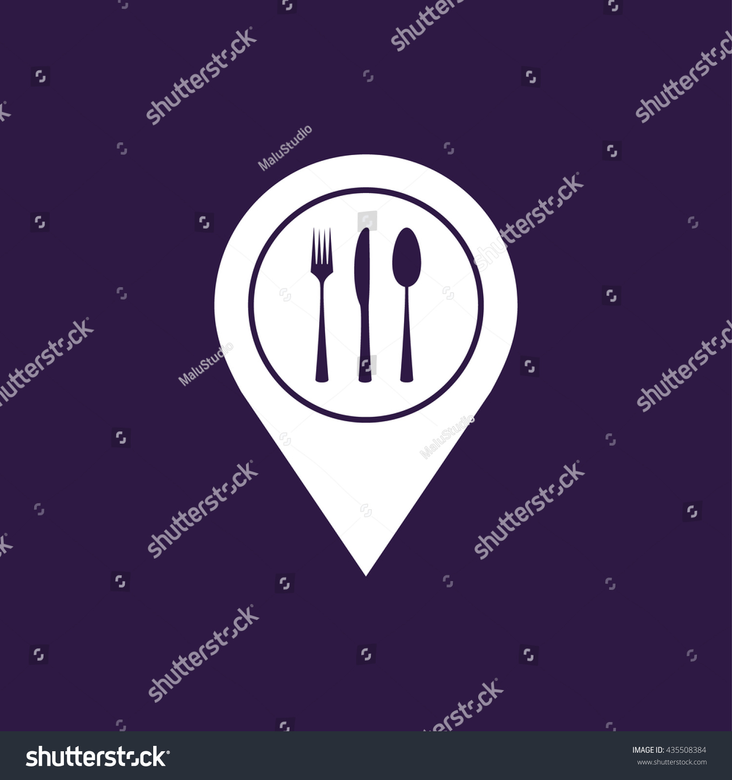 Map Pointer Restaurant Icon Vector Illustration Stock Vector (Royalty ...