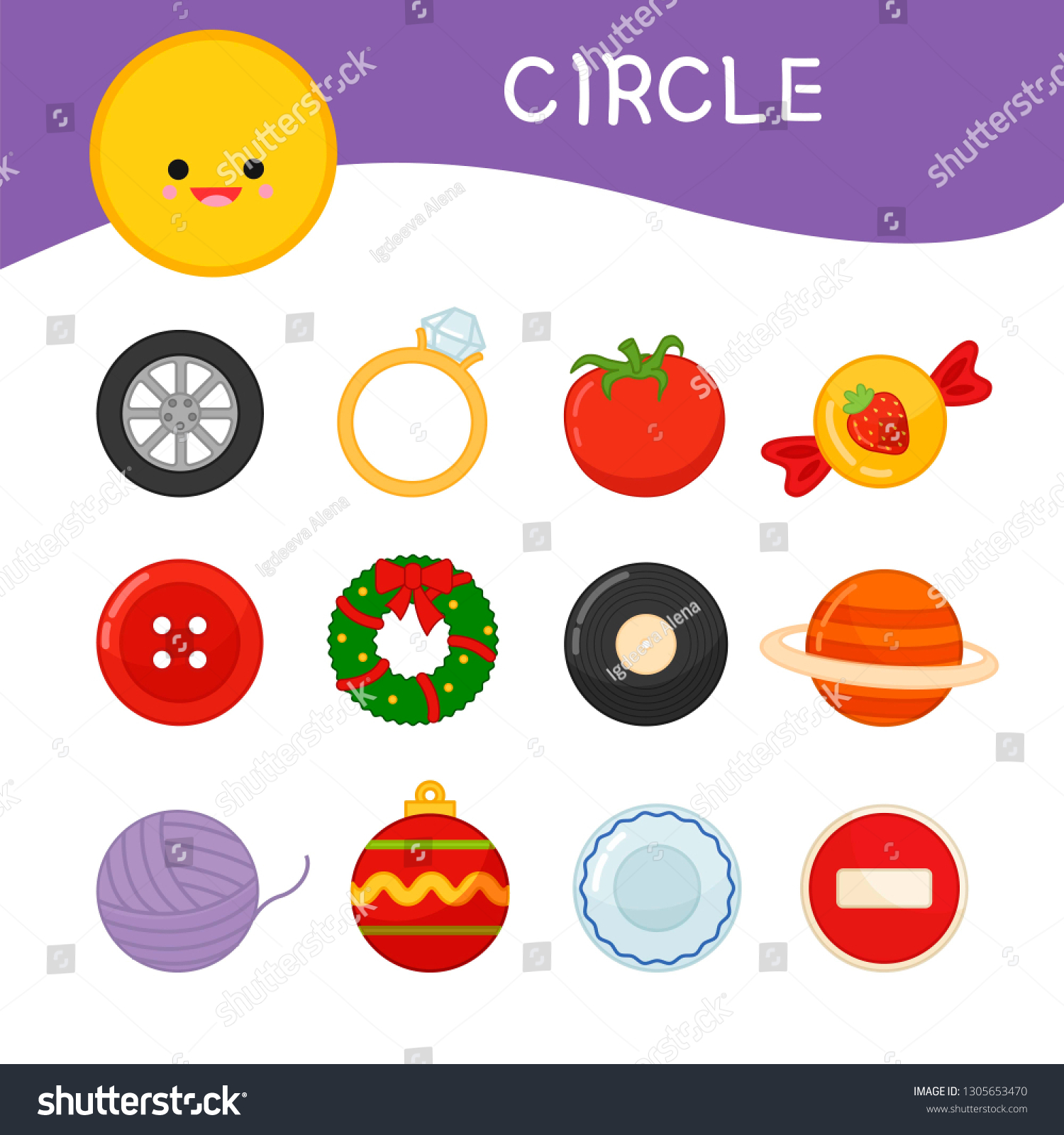 Materials Kids Learning Forms Set Circle Stock Vector (Royalty Free ...
