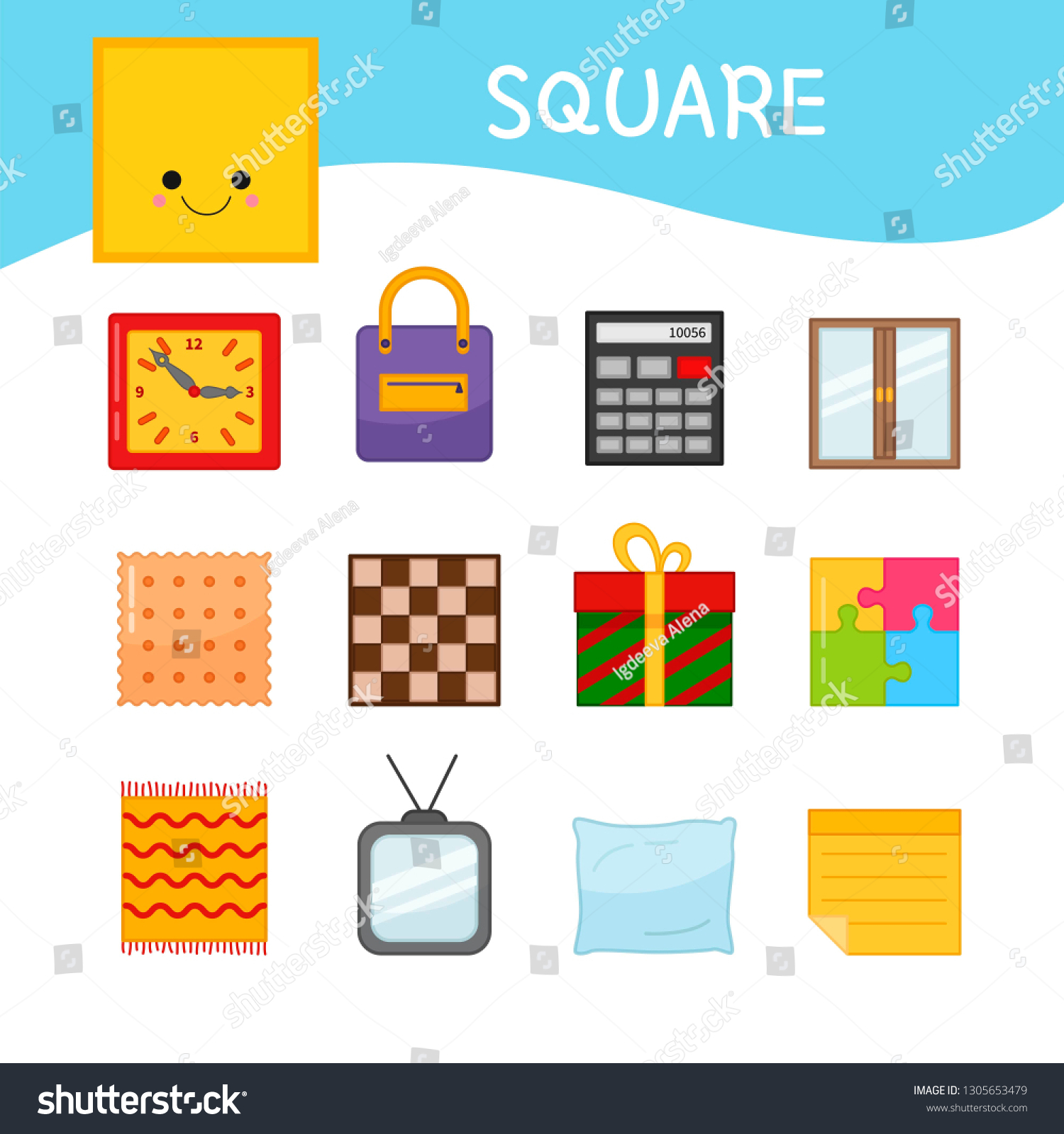 Materials Kids Learning Forms Set Square Stock Vector (Royalty Free ...