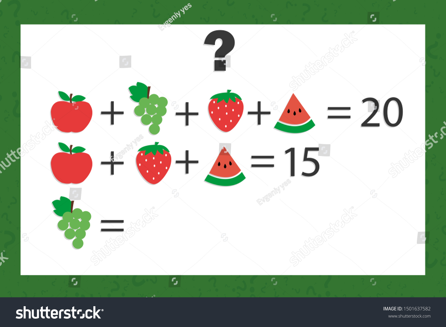 Math Problems Children Adults Vector Stock Vector (Royalty Free) 1501637582