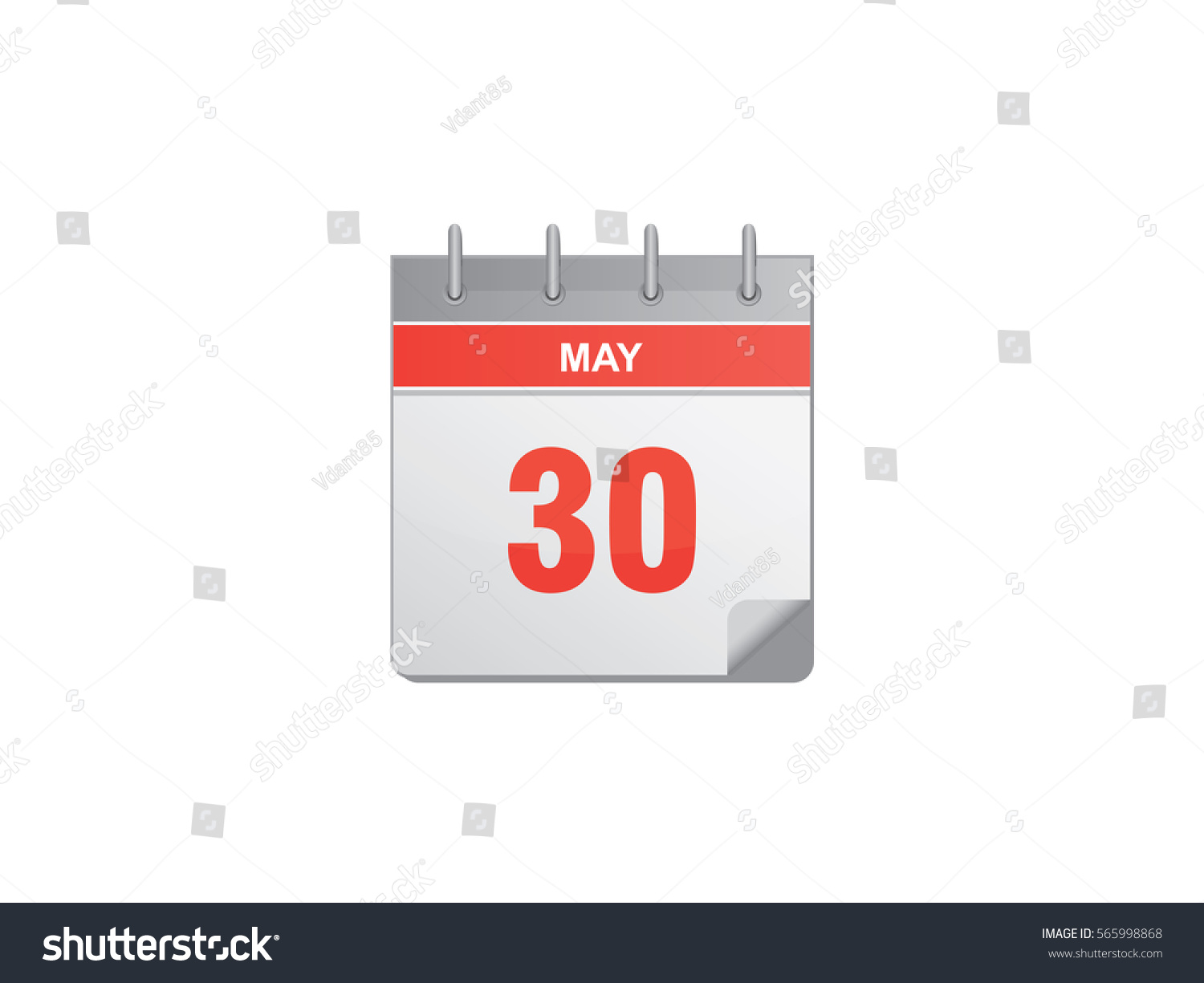 30 May Red Calendar Vector Illustration: vector de stock (libre de ...