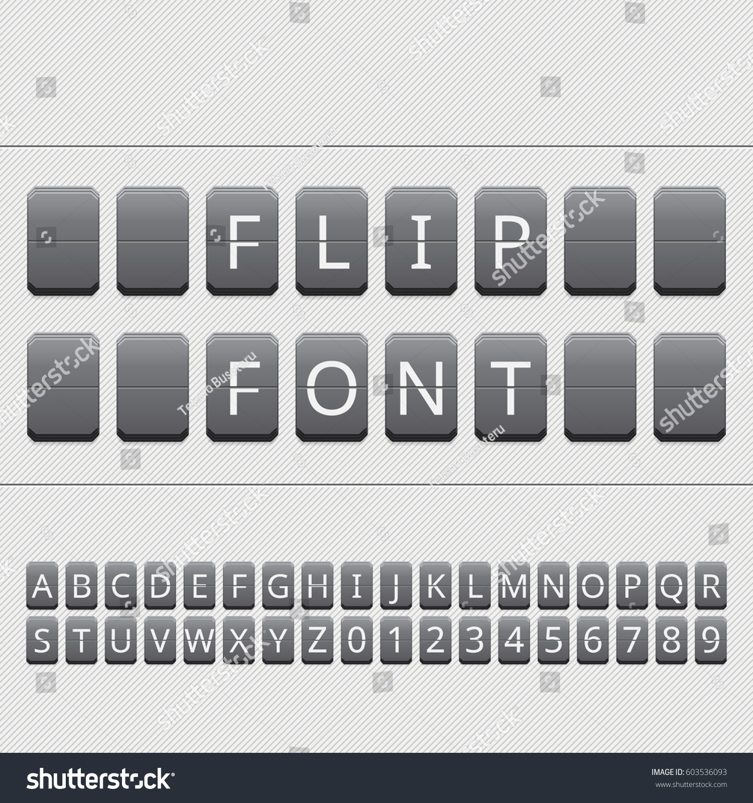 Mechanical Flip Board Panel Font Vector: vector de stock (libre de ...