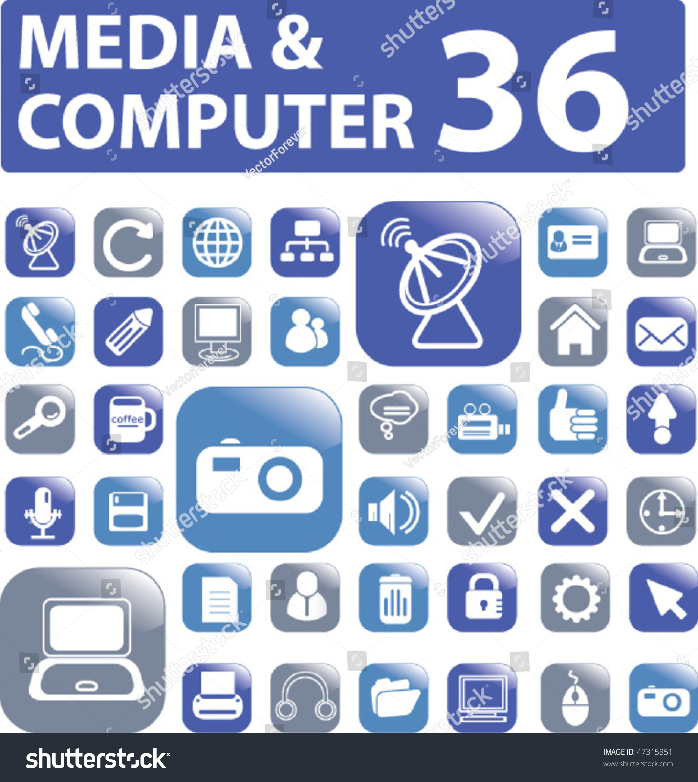 36 Media Buttons Vector Stock Vector (Royalty Free) 47315851 | Shutterstock