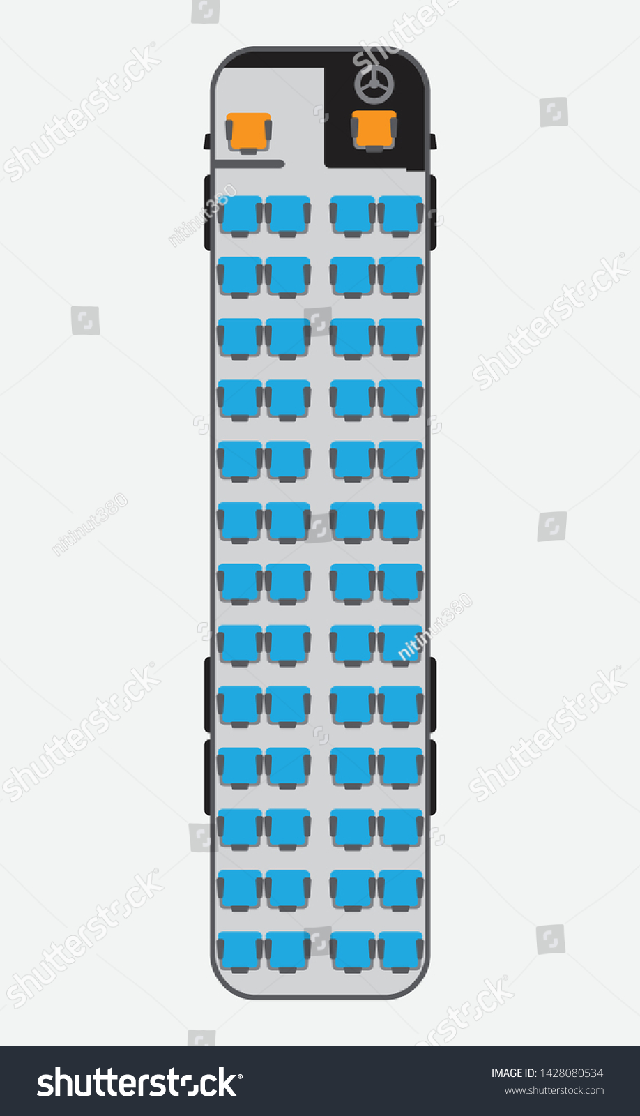 Mapa del asiento del bus de: vector de stock (libre de regalías) 1428080534