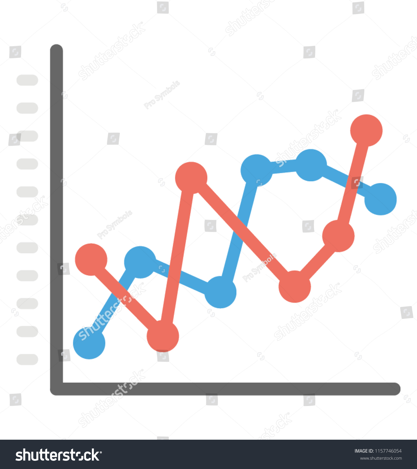 Milestones Line Graph Symbolizing Control Chart Stock Vector (Royalty ...