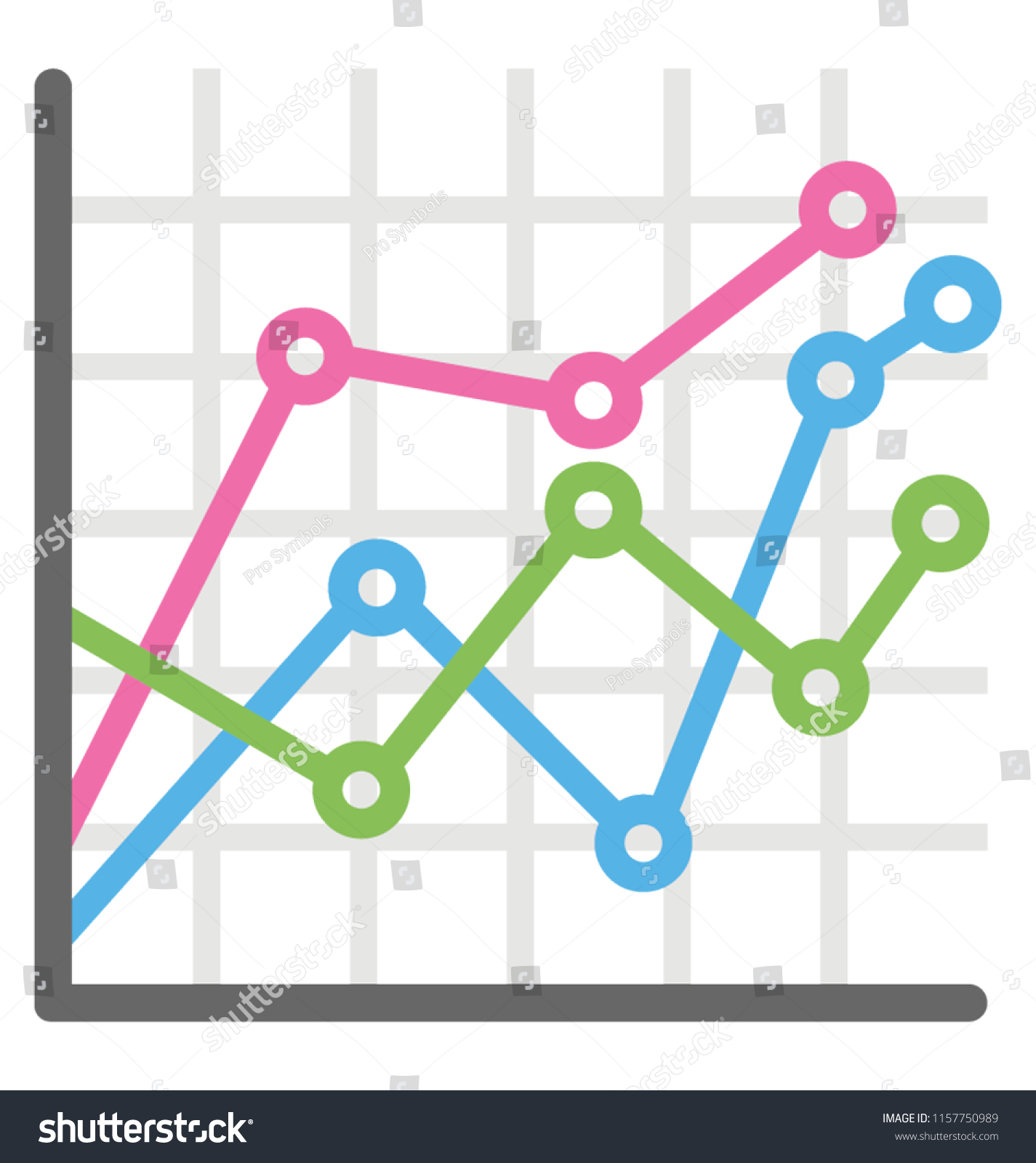 Milestones Line Graph Symbolizing Control Chart Stock Vector (Royalty ...