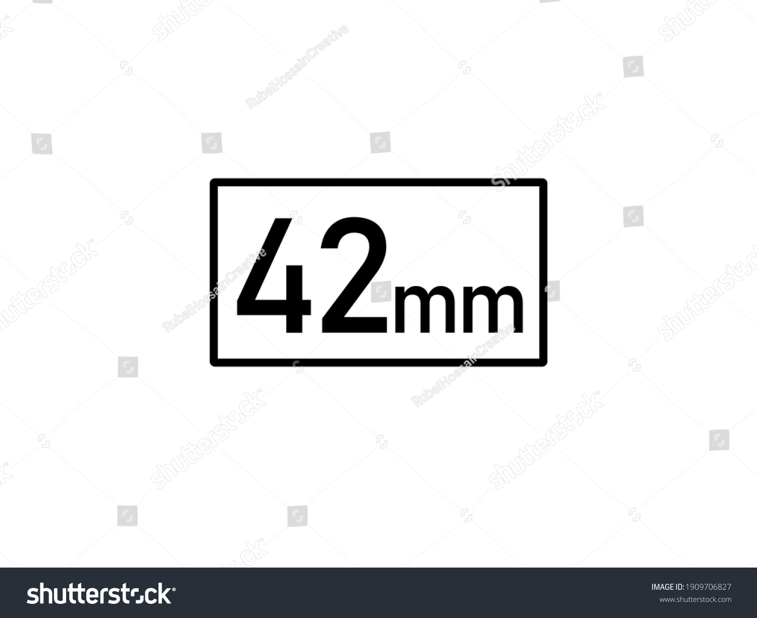 42 Millimeters Icon Vector Illustration Size Stock Vector (Royalty Free ...