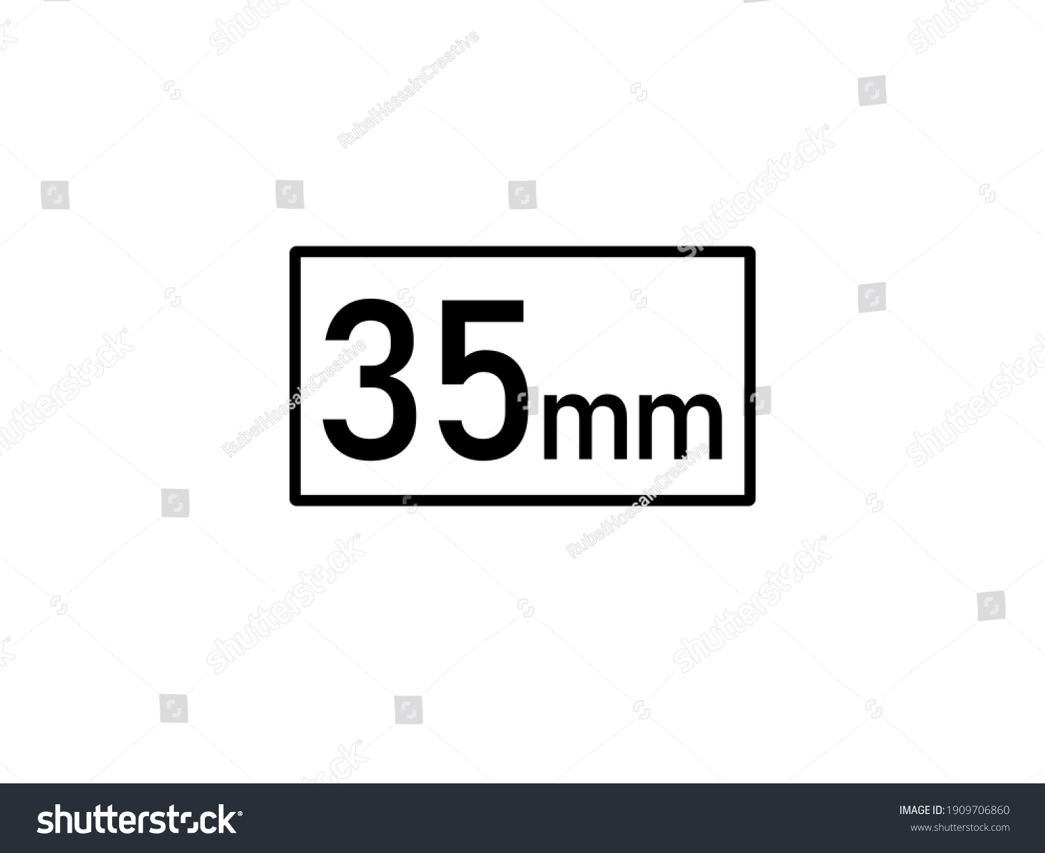 35 Millimeters Icon Vector Illustration Size Stock Vector (Royalty Free ...