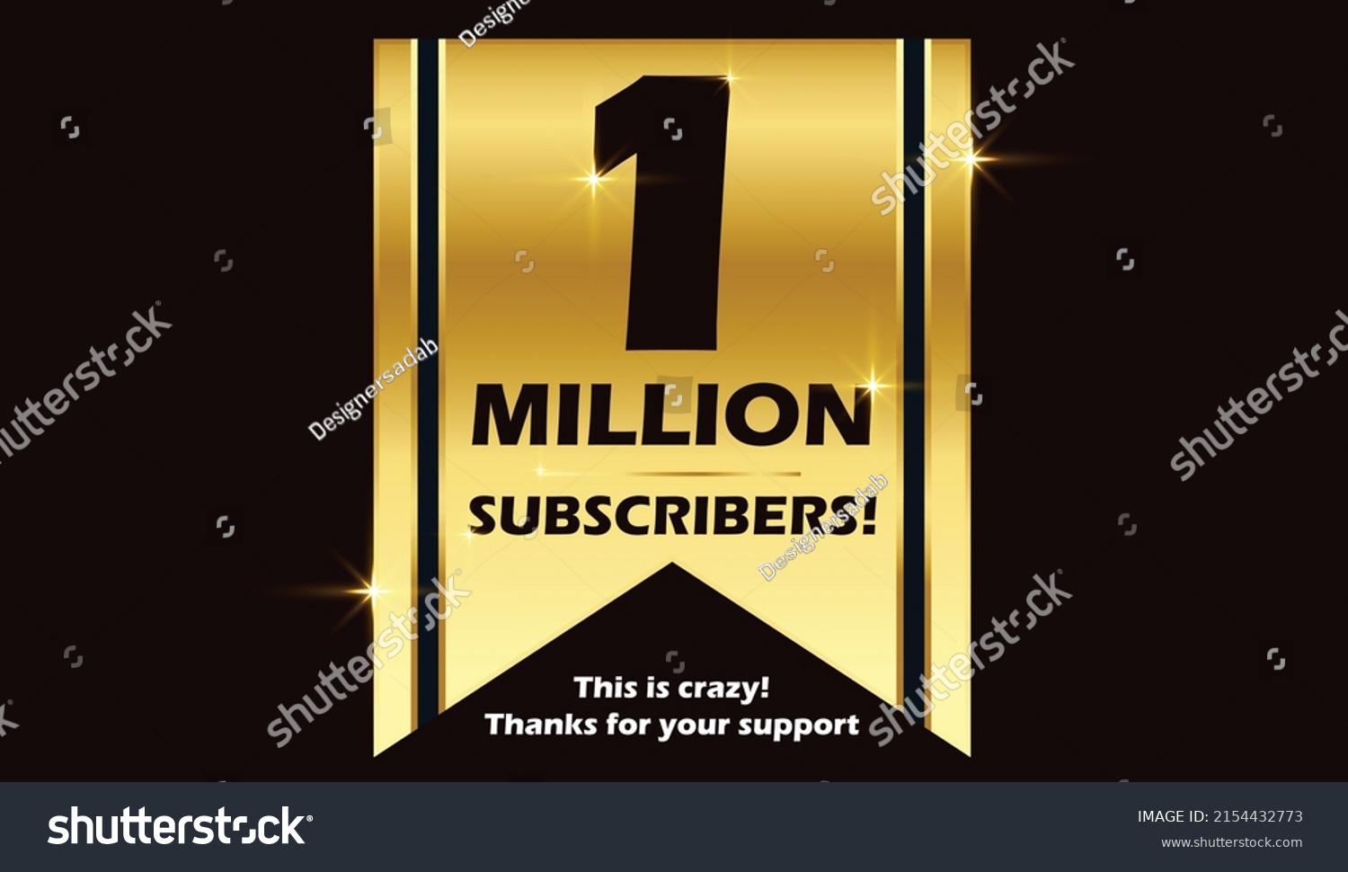 1 Million Subscribers One Million Subscribers Stock Vector (Royalty ...