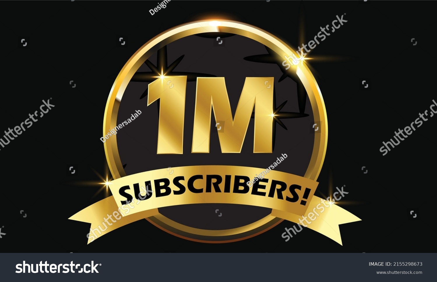 1 Million Subscribers One Million Subscribers Stock Vector (Royalty ...