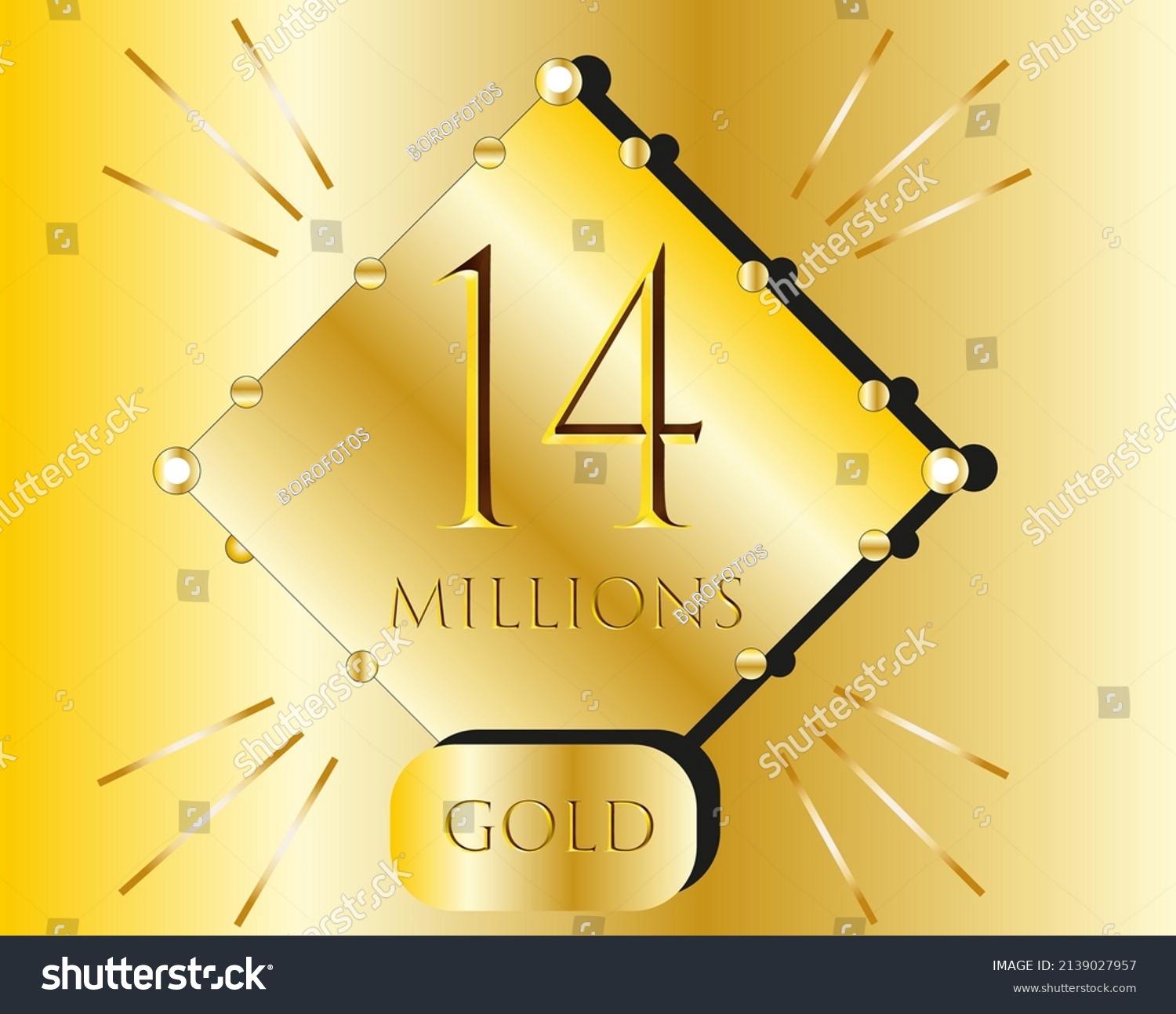 14 Millions Gold Bar Vector Stock Vector (Royalty Free) 2139027957 ...