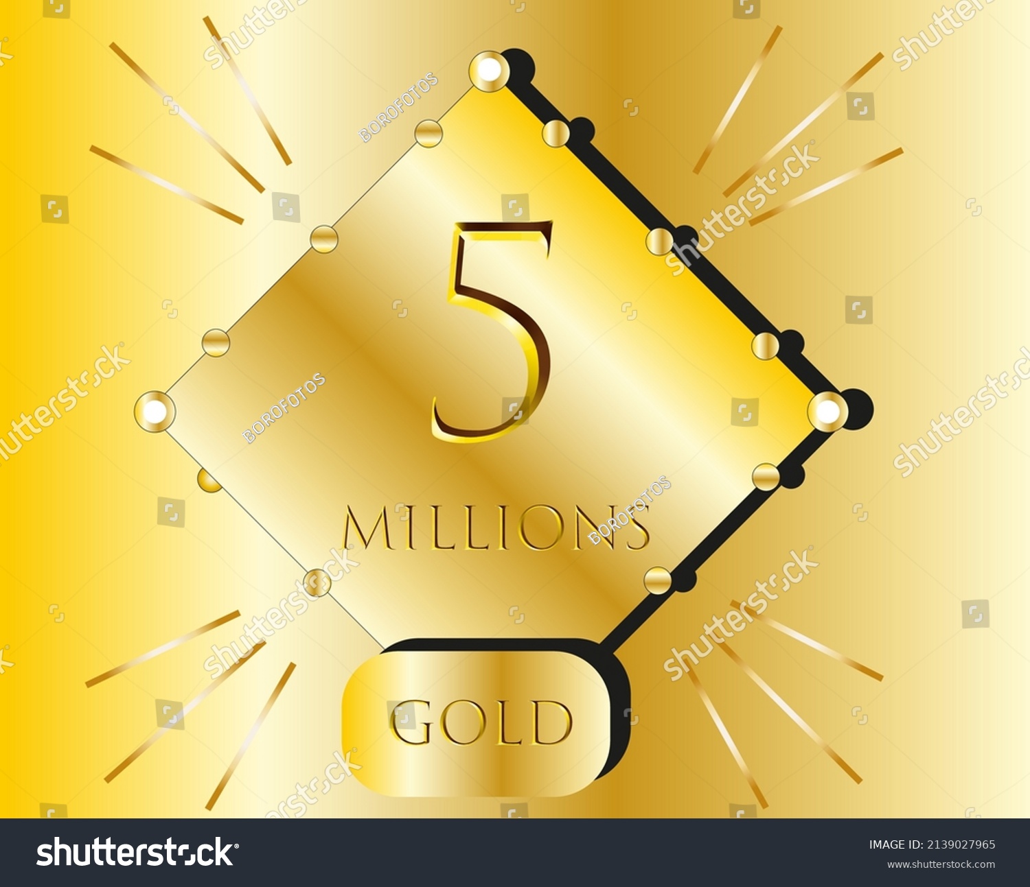 5 Millions Gold Bar Vector Stock Vector (Royalty Free) 2139027965 ...