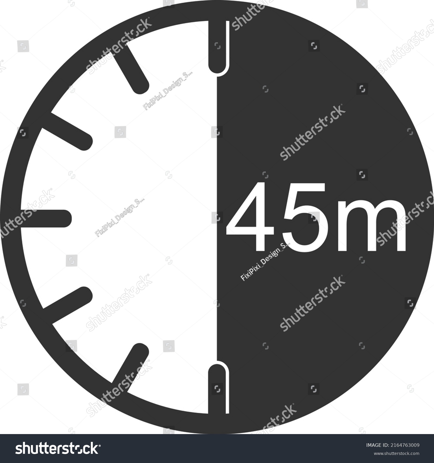 45 Minute Timer Icon Stopwatch Icon Stock Vector (Royalty Free ...