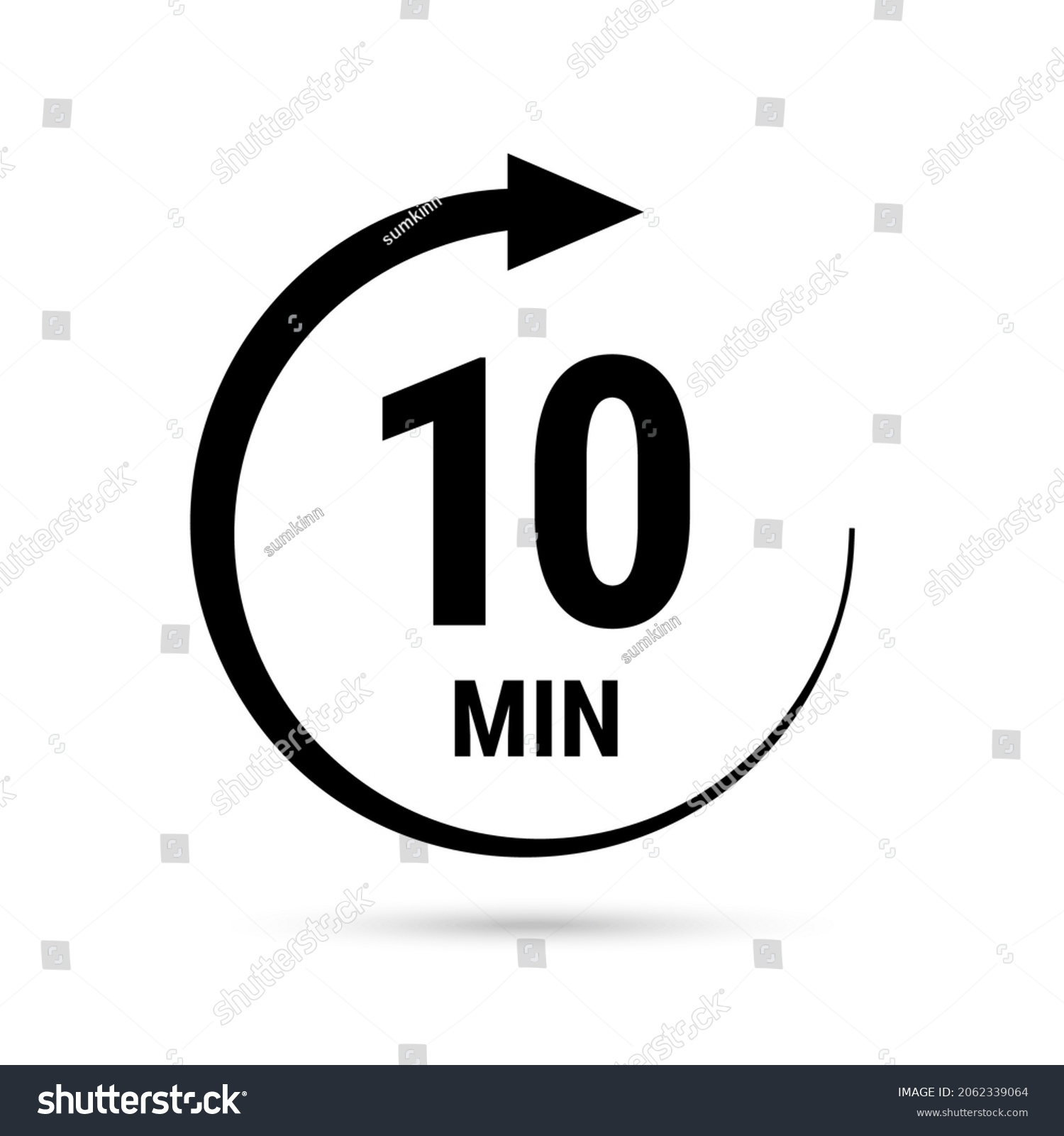 10 Minute Vector Icon Stopwatch Symbol Stock Vector (Royalty Free ...