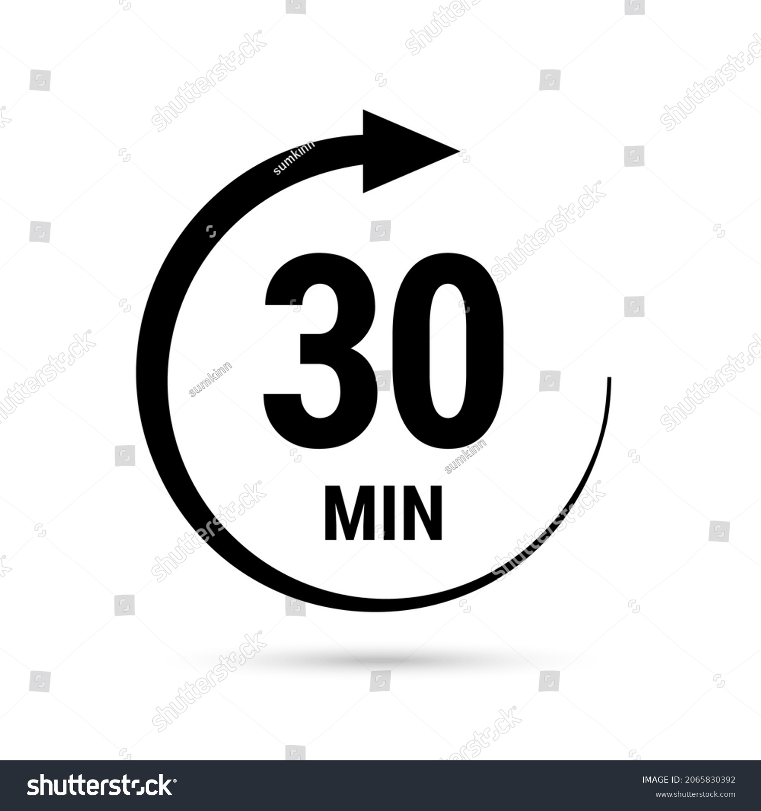 30 Minute Vector Icon Stopwatch Symbol Stock Vector (Royalty Free ...