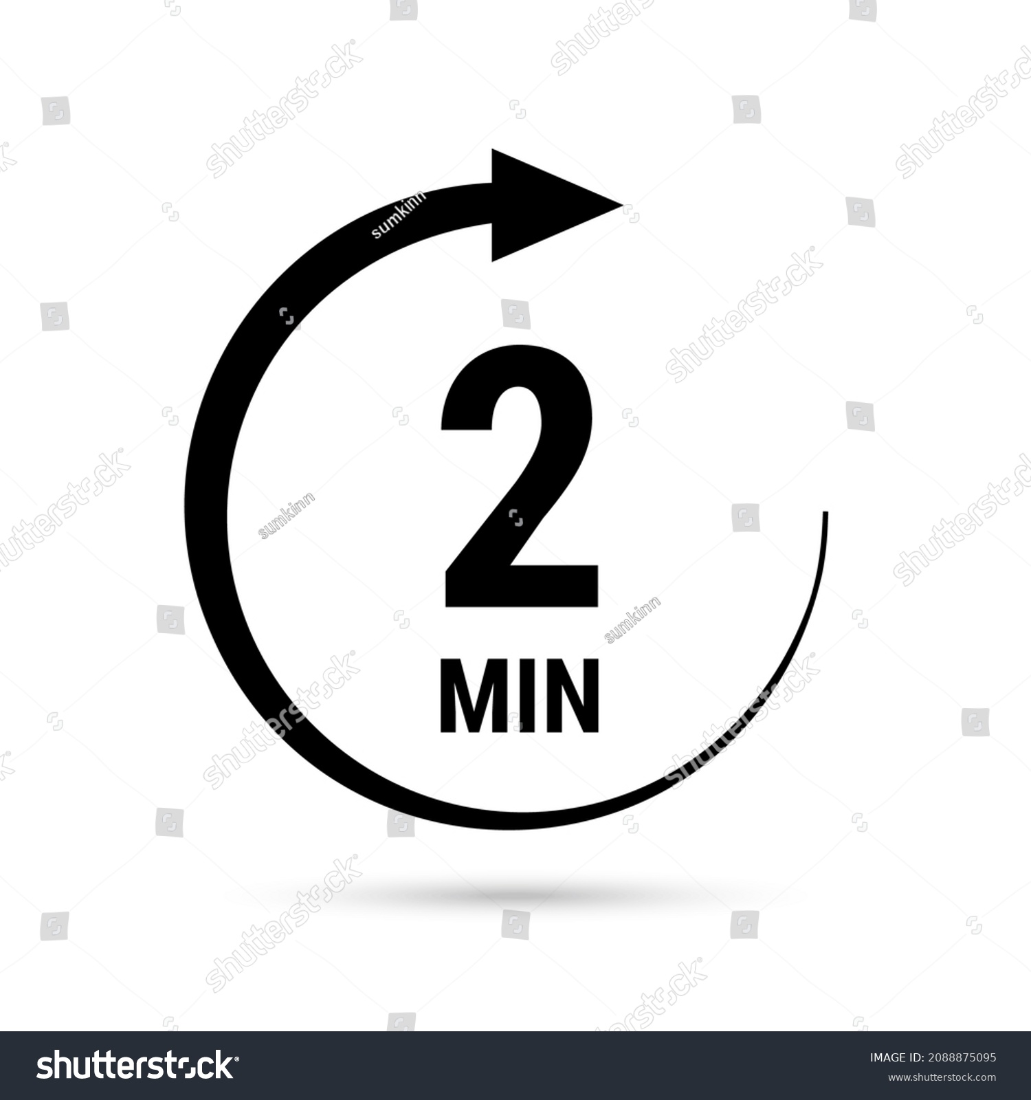 2 Minute Vector Icon Stopwatch Symbol Stock Vector (Royalty Free ...