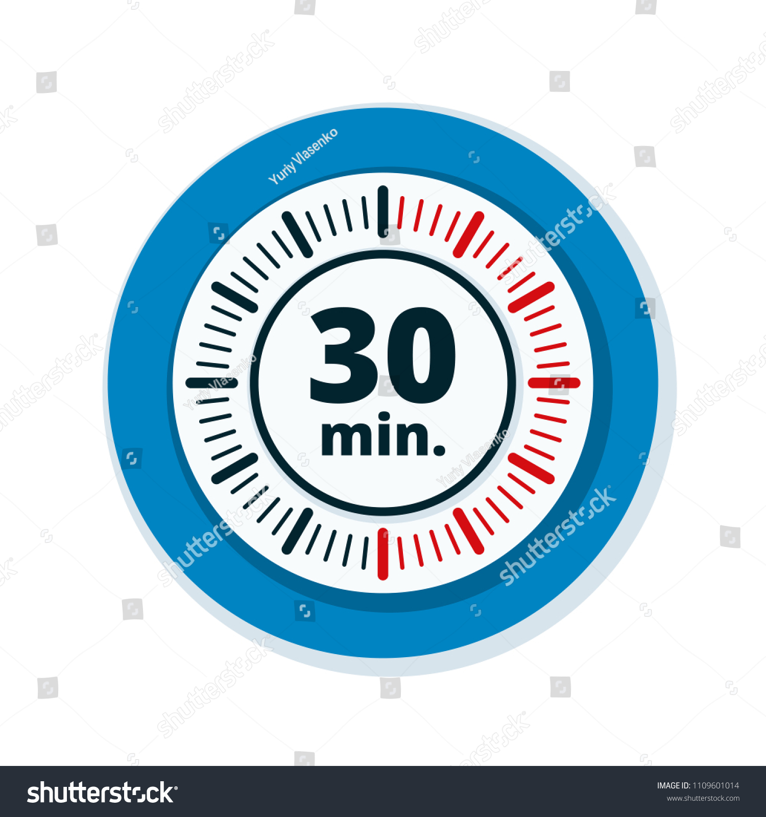 30 Minutes Time Illustration Stock Vector (Royalty Free) 1109601014 ...