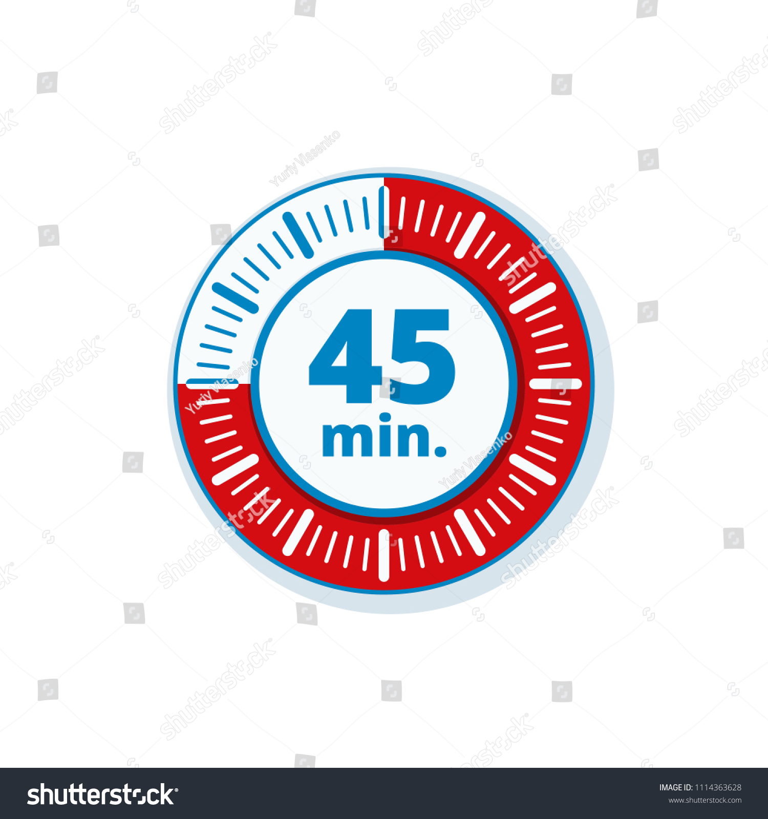 45 Minutes Time Illustration Stock Vector (Royalty Free) 1114363628