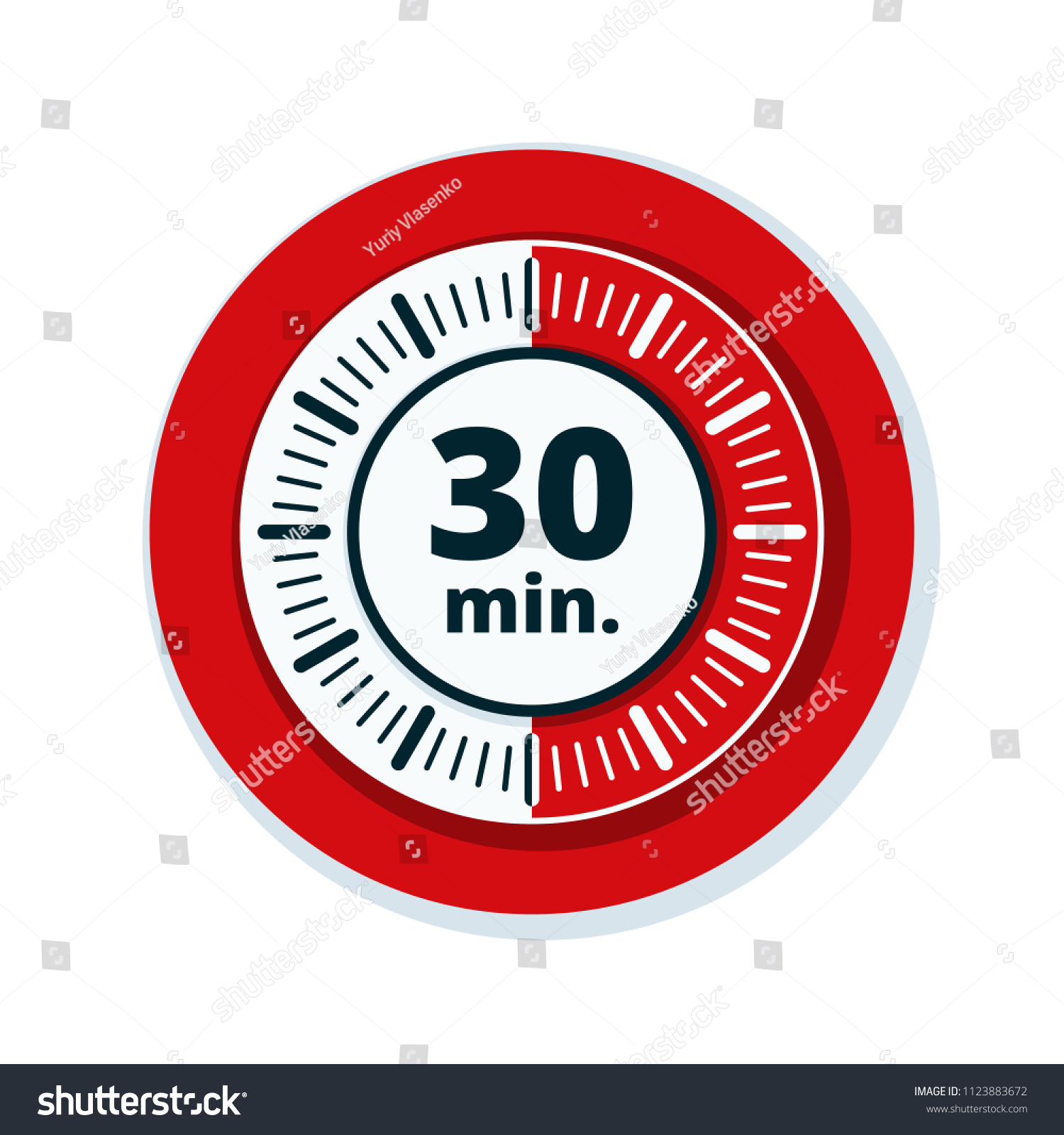 30 Minutes Time Illustration Stock Vector (Royalty Free) 1123883672 ...