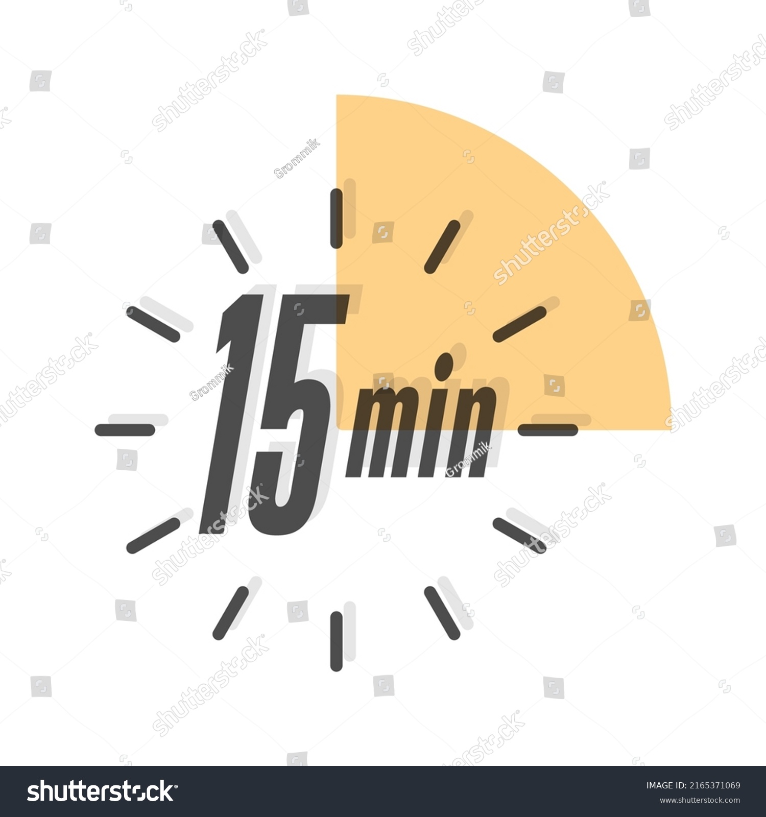 15 Minutes Timer Clock Stopwatch Icon Stock Vector (Royalty Free ...