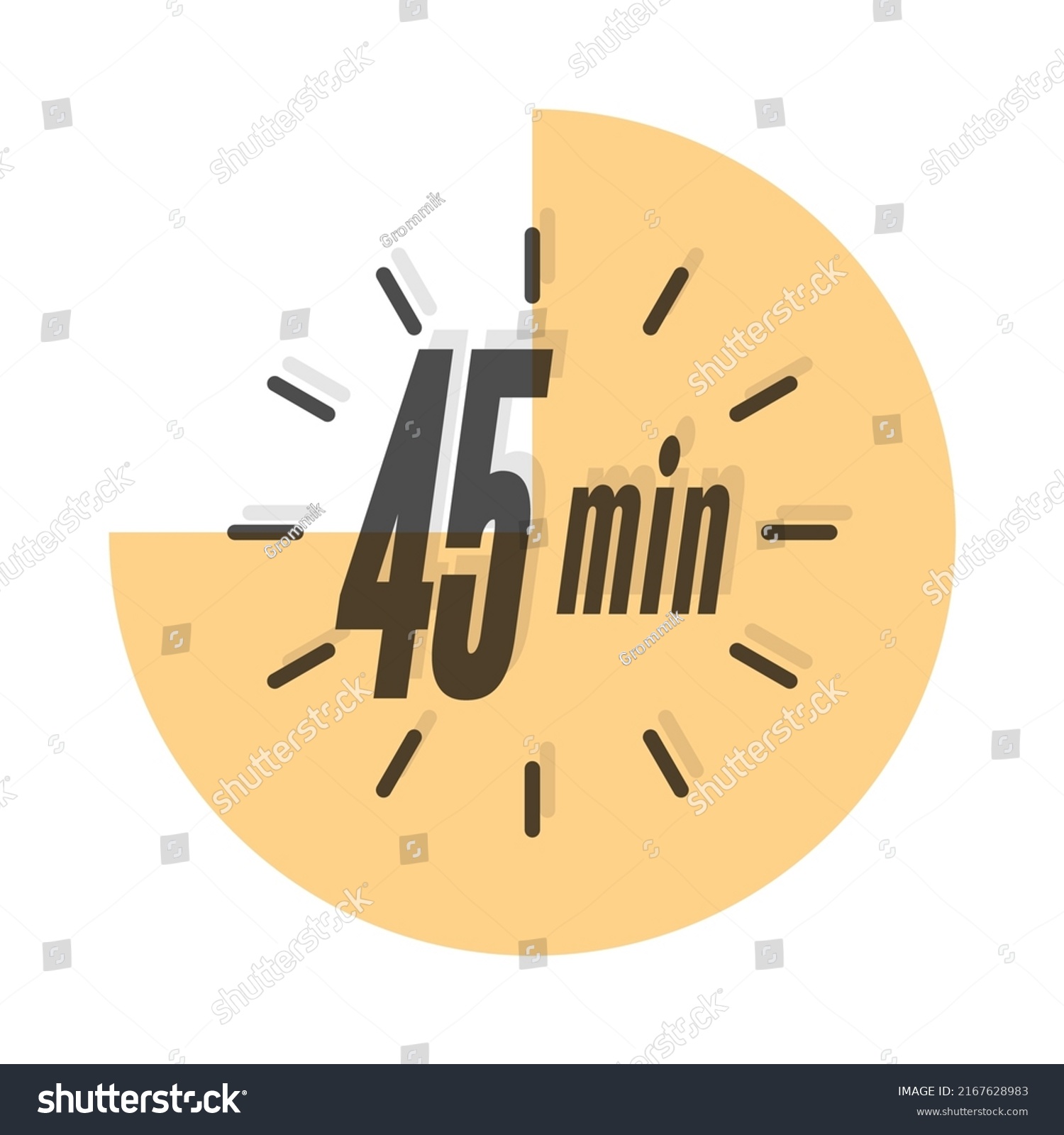 45 Minutes Timer Clock Stopwatch Icon Stock Vector (Royalty Free ...