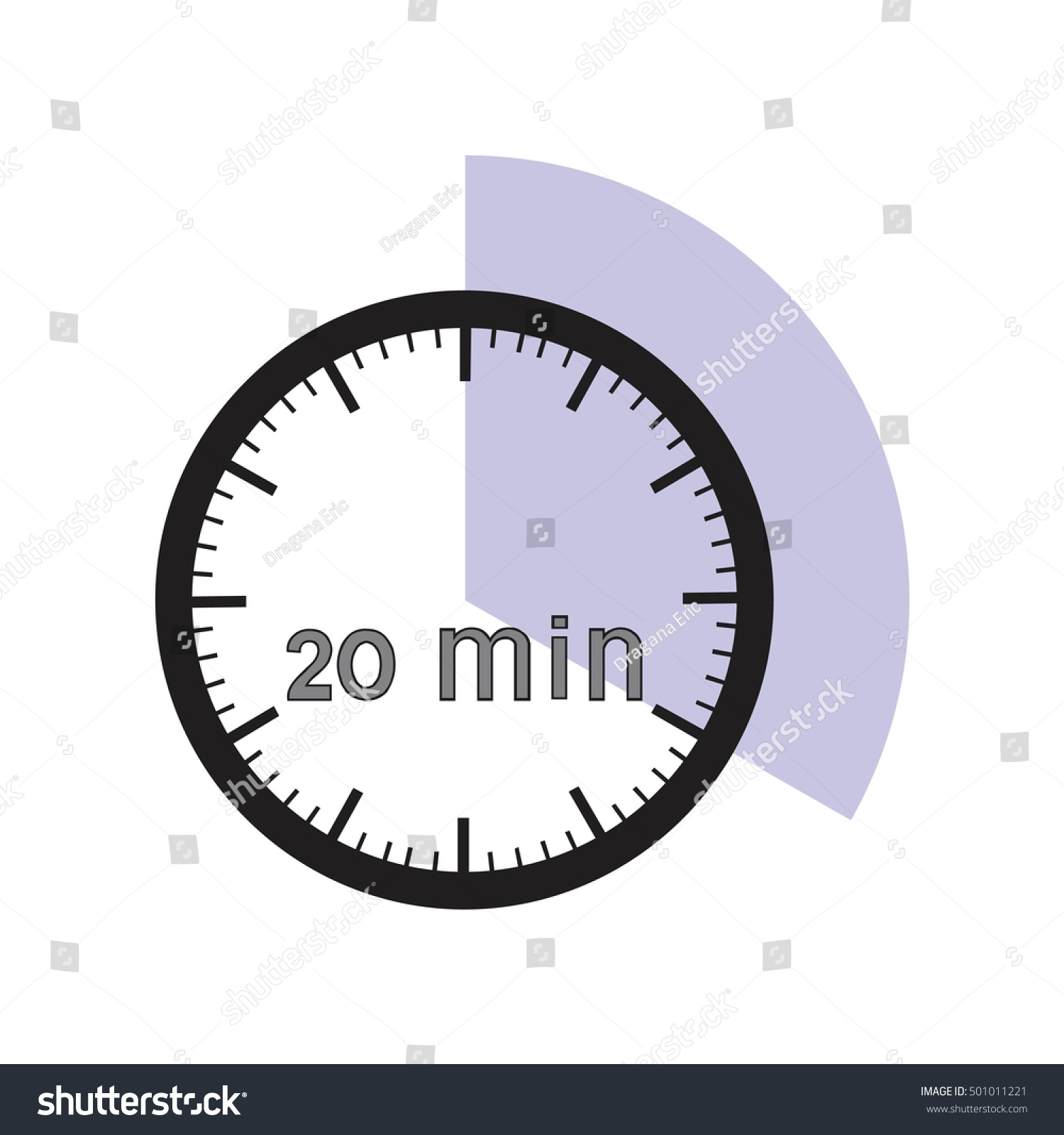 20 Minutes Timer Office Clock Pink: vector de stock (libre de regalías ...